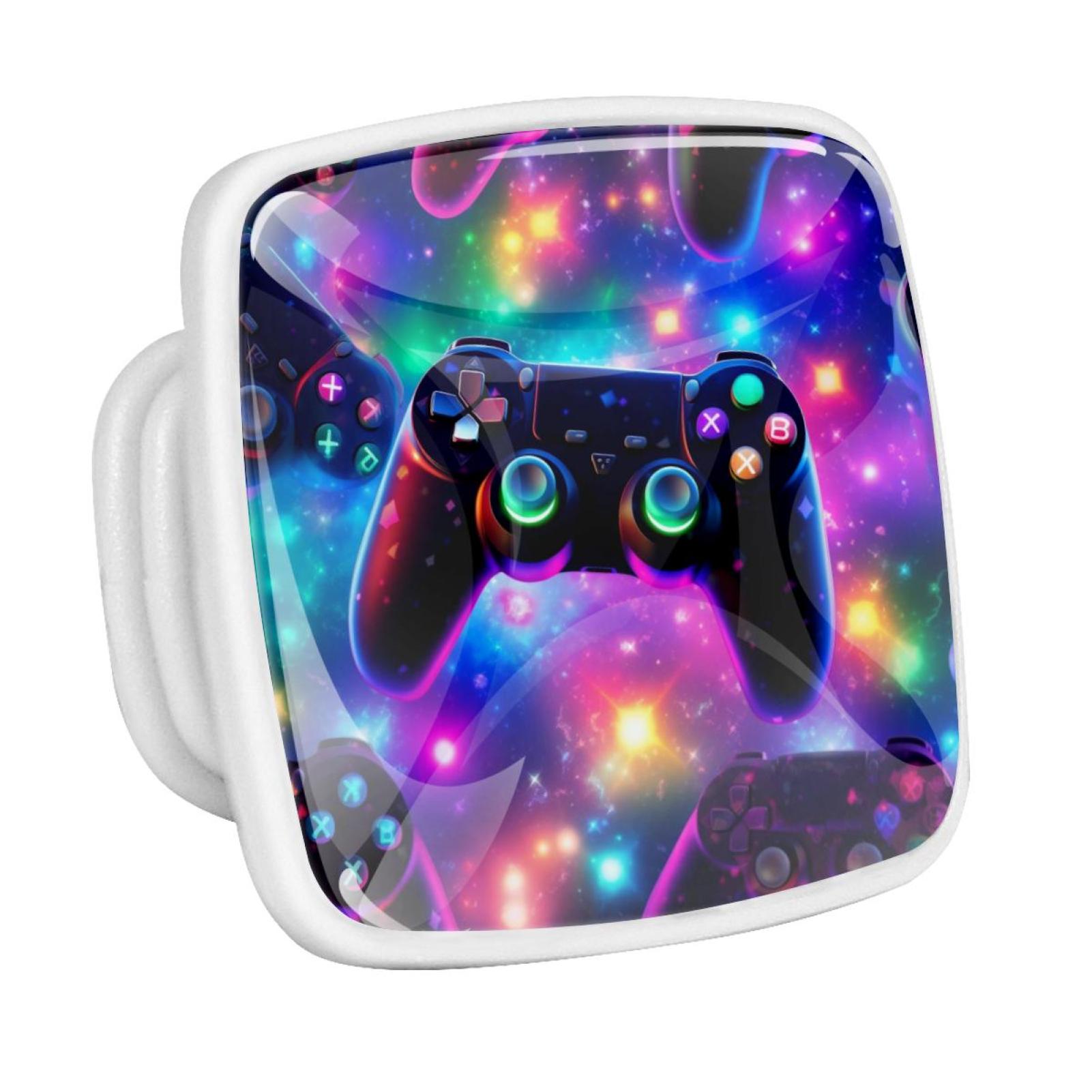 Game Controller Fluorescent Drawer Pulls with Screws Square 4-Pack Glow ...