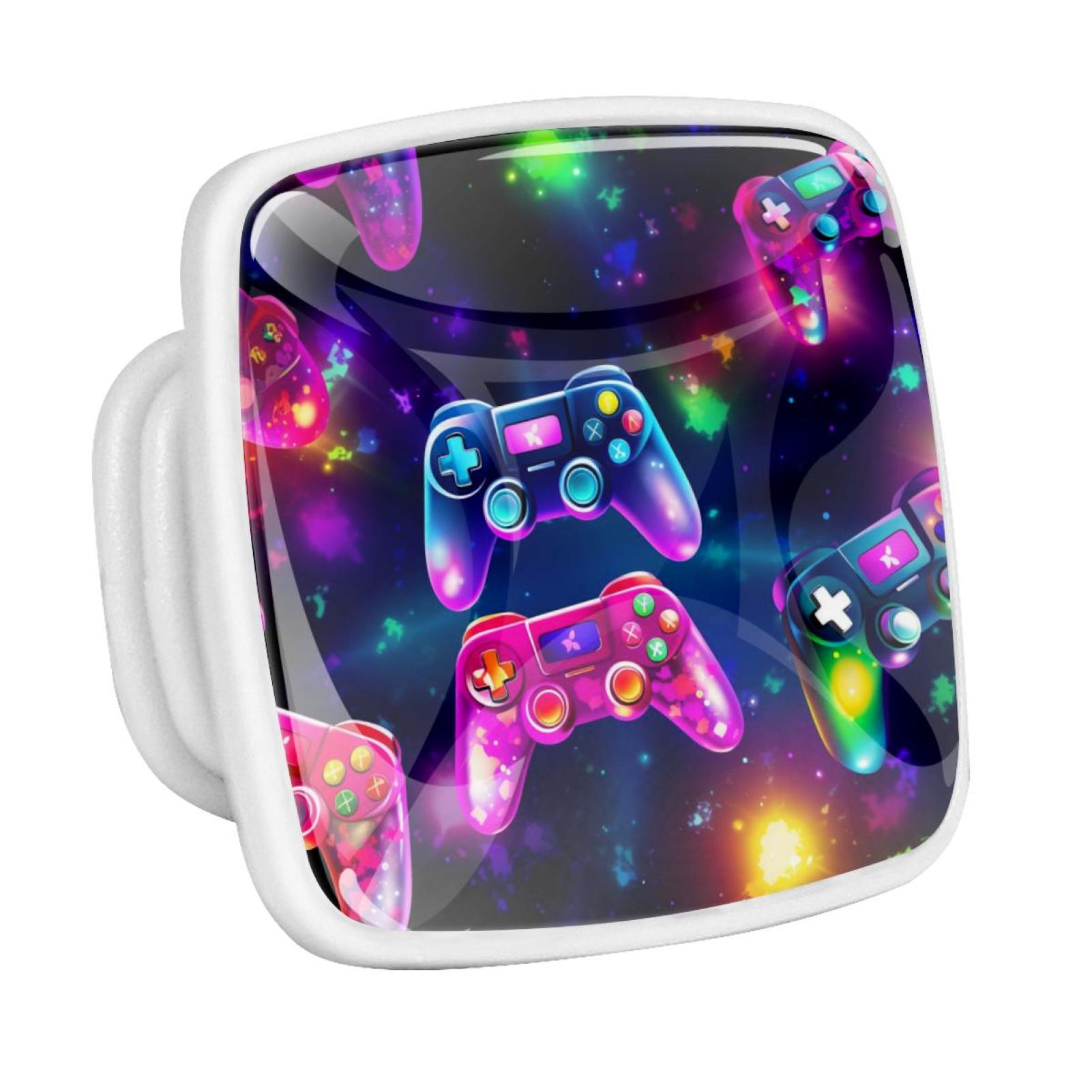 Game Controller Fluorescent Drawer Pulls with Screws Square 4-Pack Glow ...