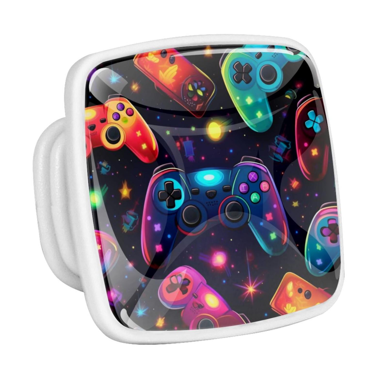 Game Controller Fluorescent Drawer Pulls with Screws Square 4-Pack Glow ...