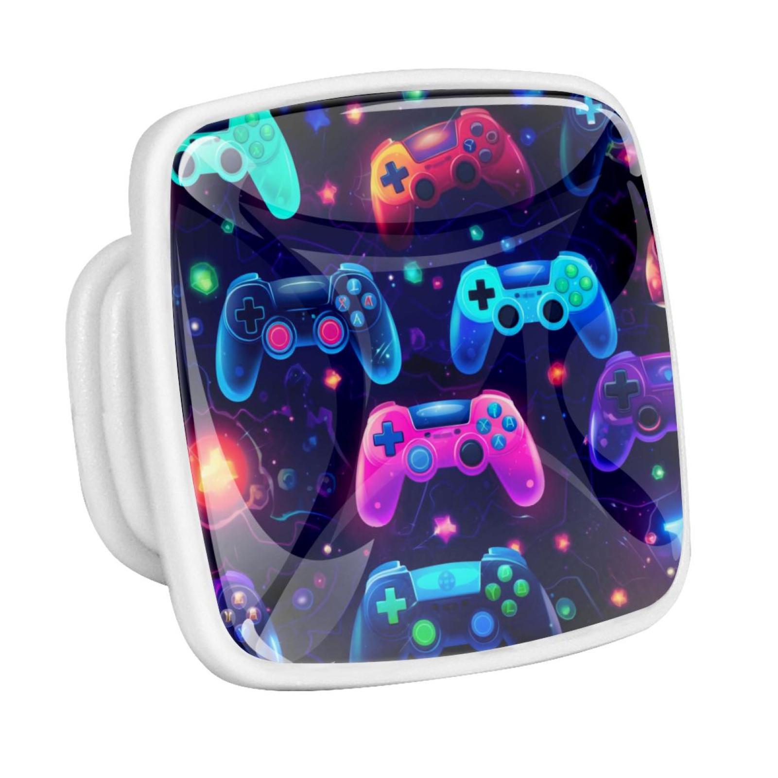 Game Controller Fluorescent Drawer Pulls with Screws Square 4-Pack Glow ...