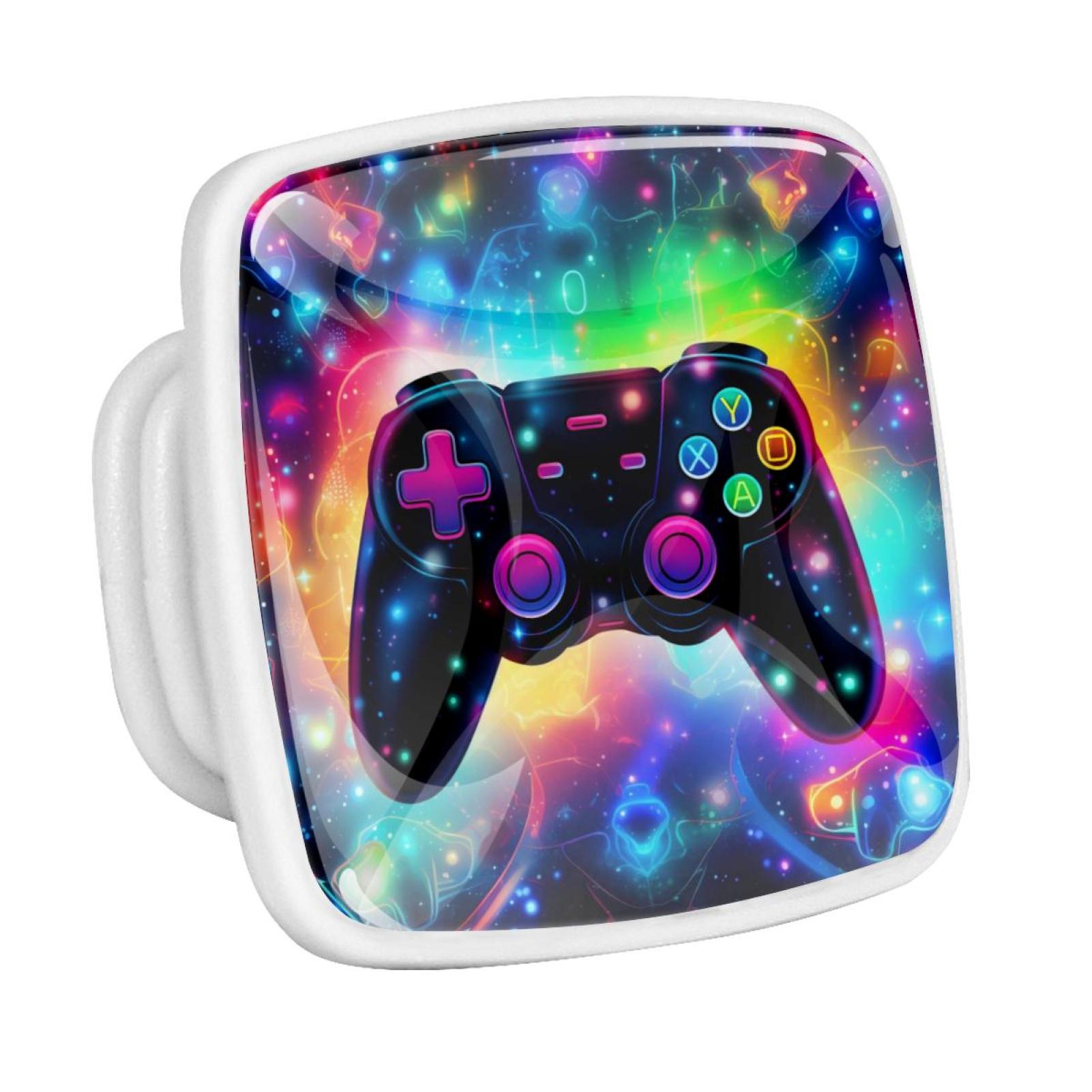 Game Controller Fluorescent Drawer Pulls with Screws Square 4-Pack Glow ...