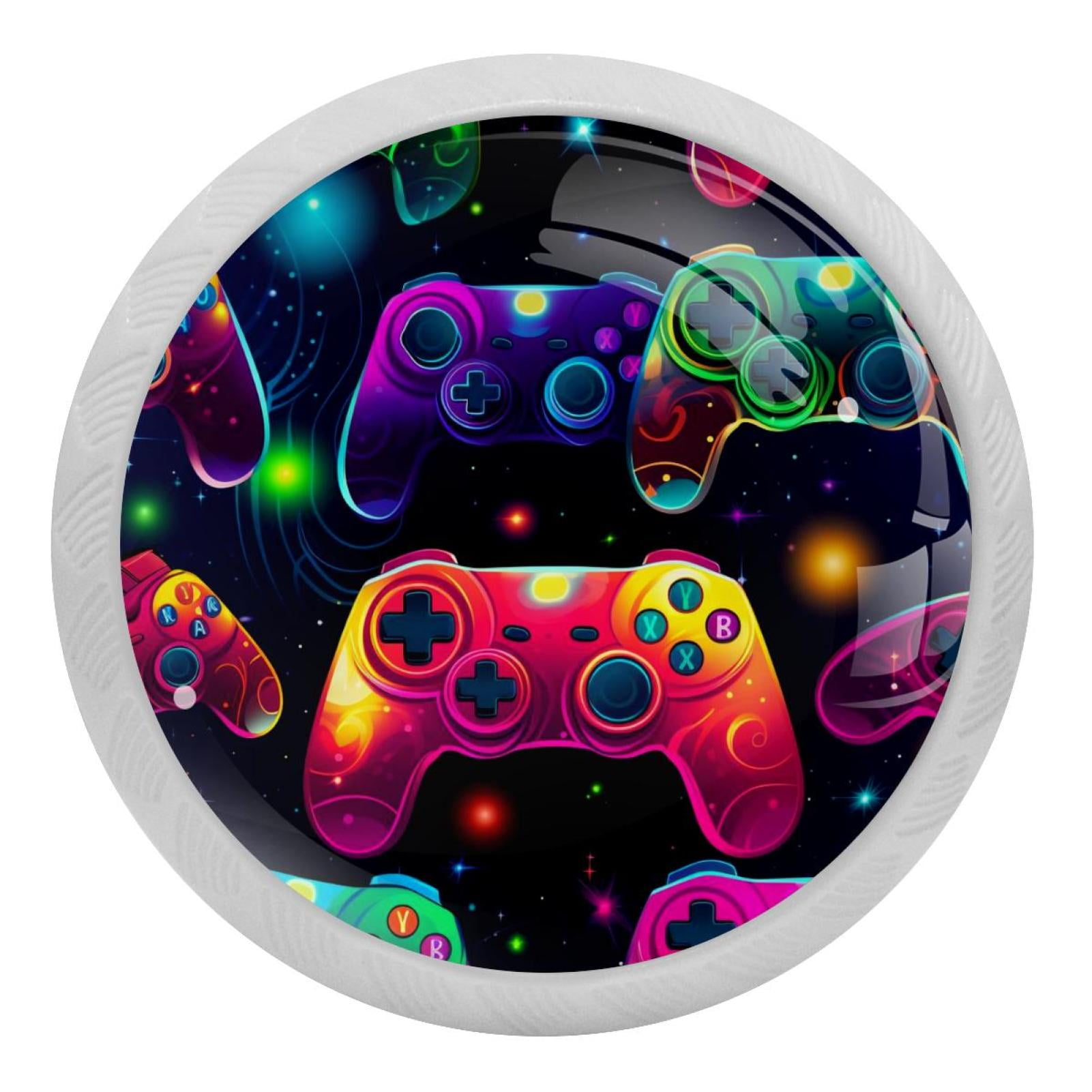 Game Controller Fluorescent Drawer Pulls with Screws - Round 4-Pack ...