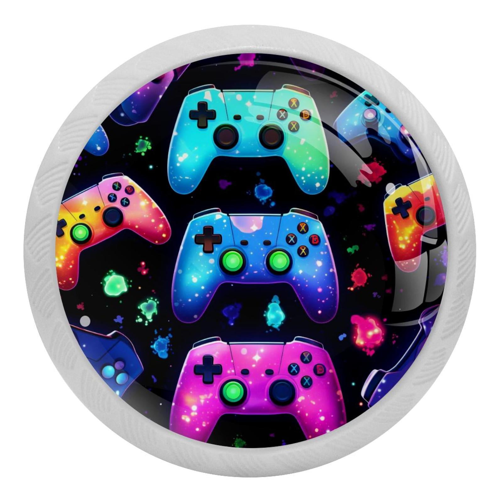 Game Controller Fluorescent Glow-in-the-Dark Drawer Pulls: 4-Pack Round ...