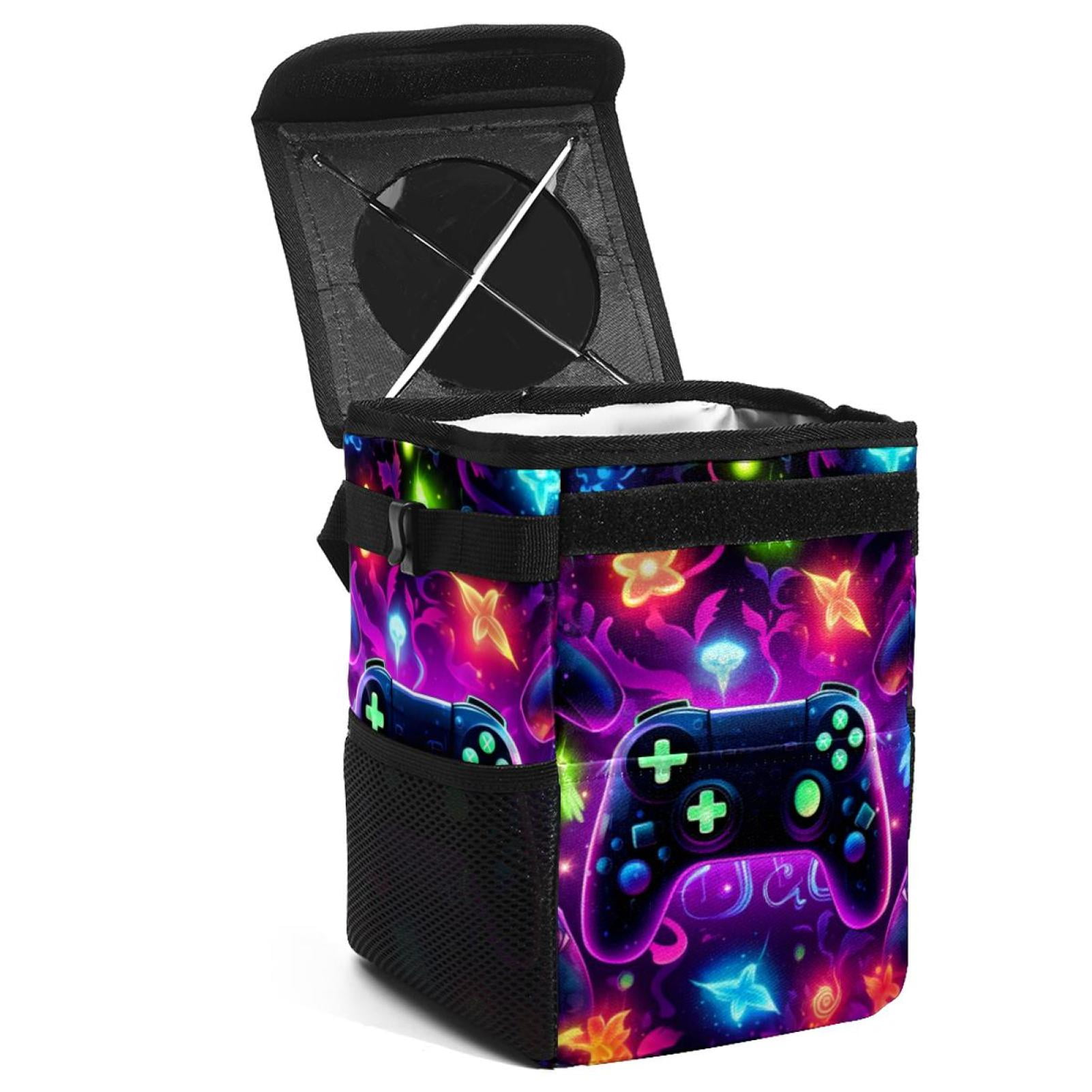 Game Controller Foldable Car Trash Bin Mini Trash Can with Lid, Leak ...