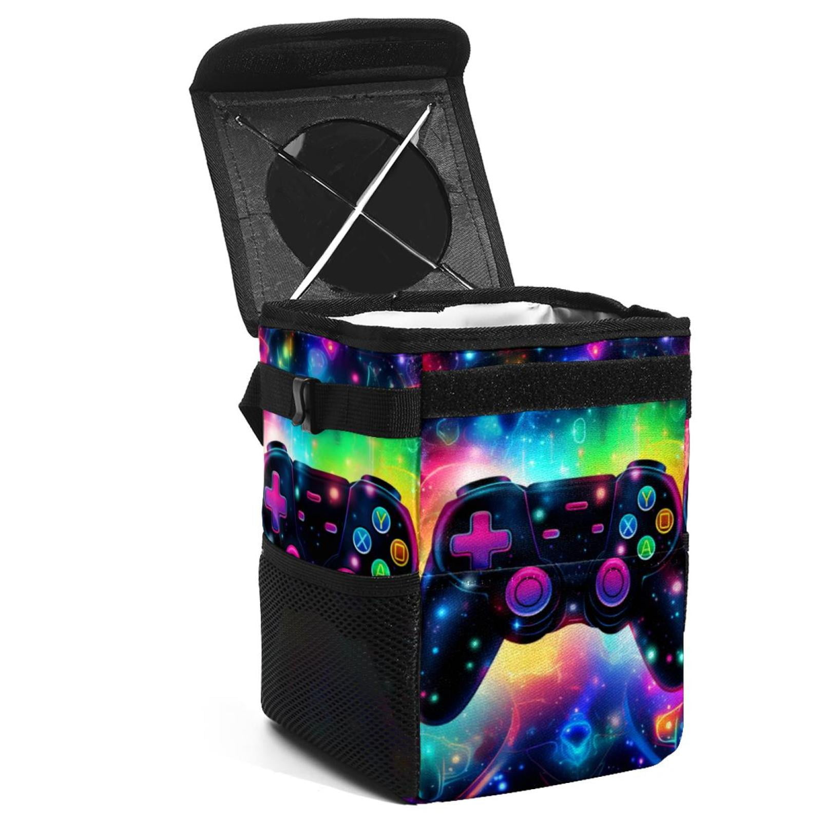 Game Controller Foldable Car Trash Bin with Lid, Leak-proof Mini Trash ...