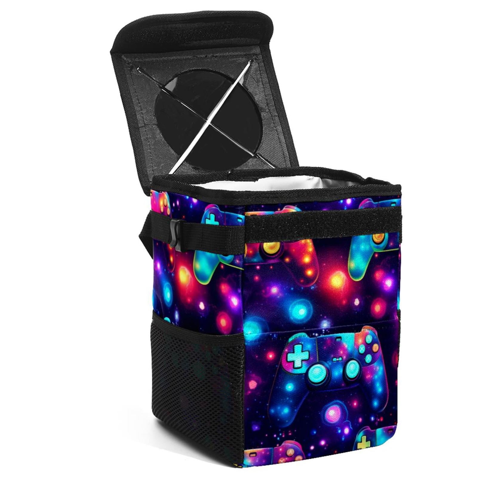 Game Controller Foldable Car Trash Bin with Lid and Leak-Proof Mini ...