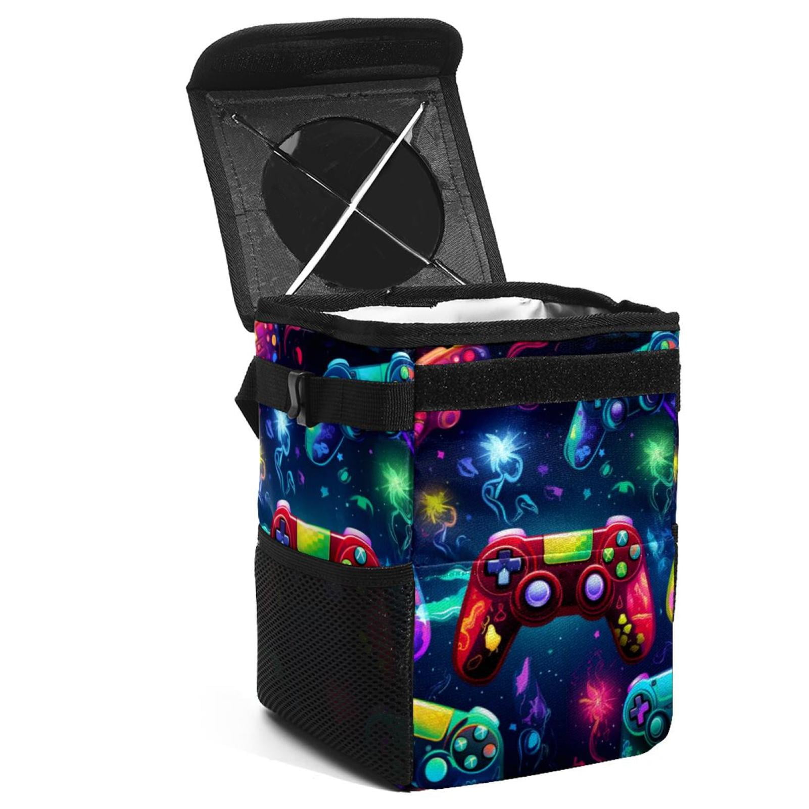 Game Controller Foldable Car Trash Can with Lid, Leak-Proof Mini Trash ...