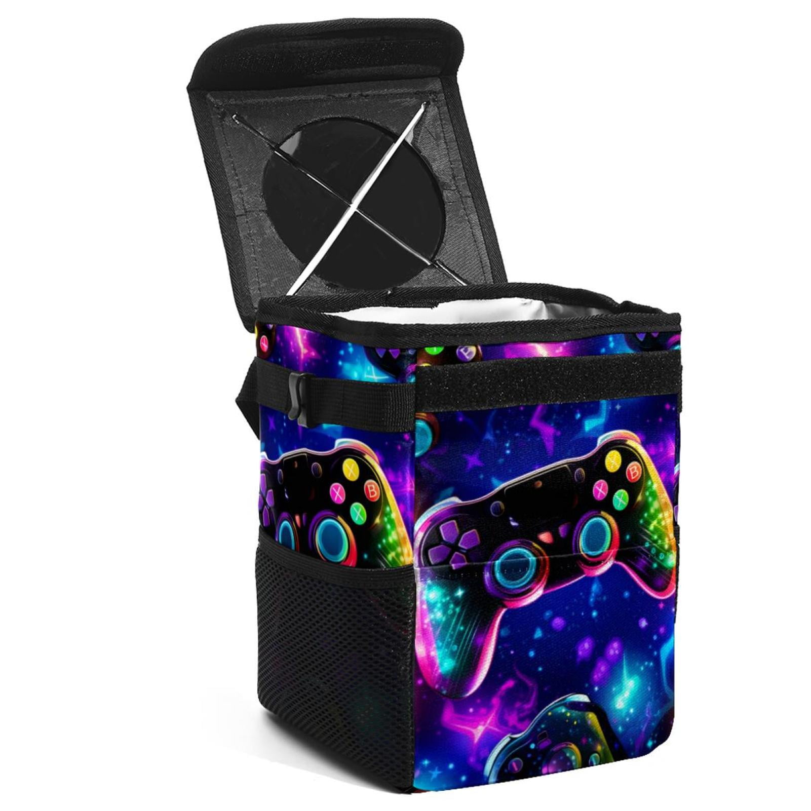 Game Controller Foldable Car Trash Can with Lid, Leak-Proof Mini Trash ...