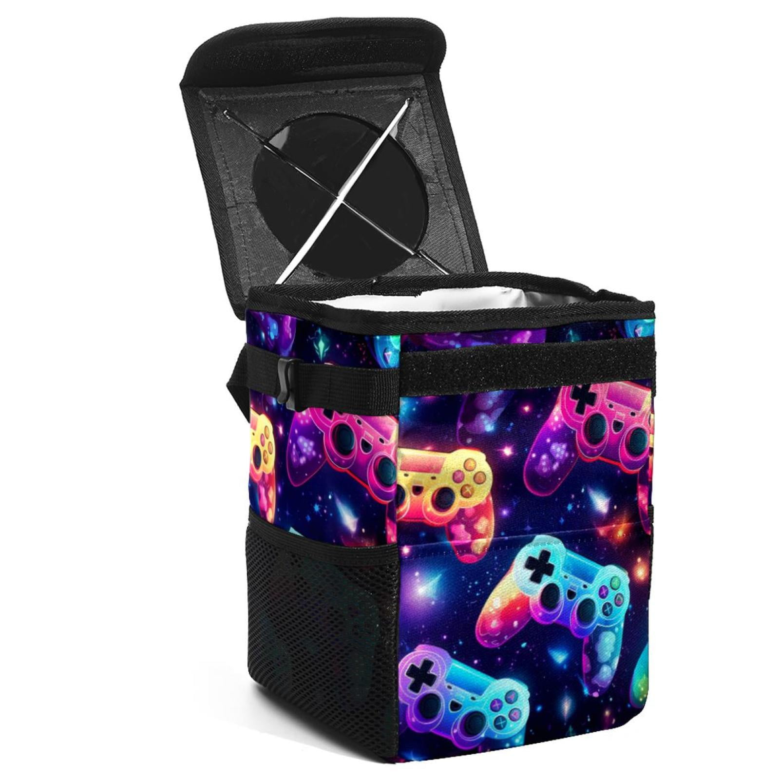 Game Controller Foldable Car Trash Can with Lid, Leak-Proof Mini Trash ...