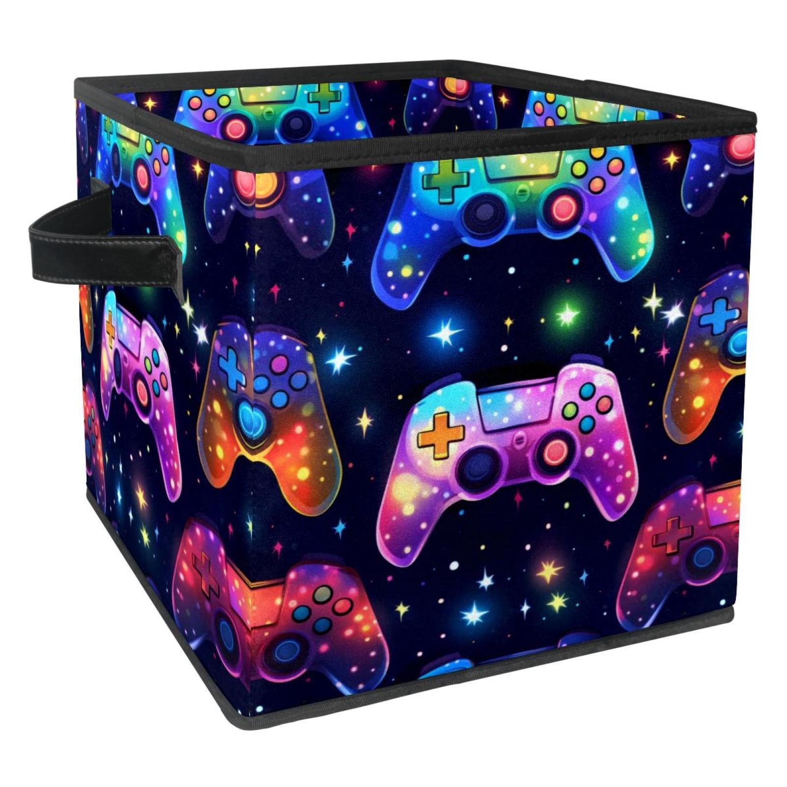Game Controller Foldable Toy Box with Handle, 10.8"x10.5"x10.6", Large ...