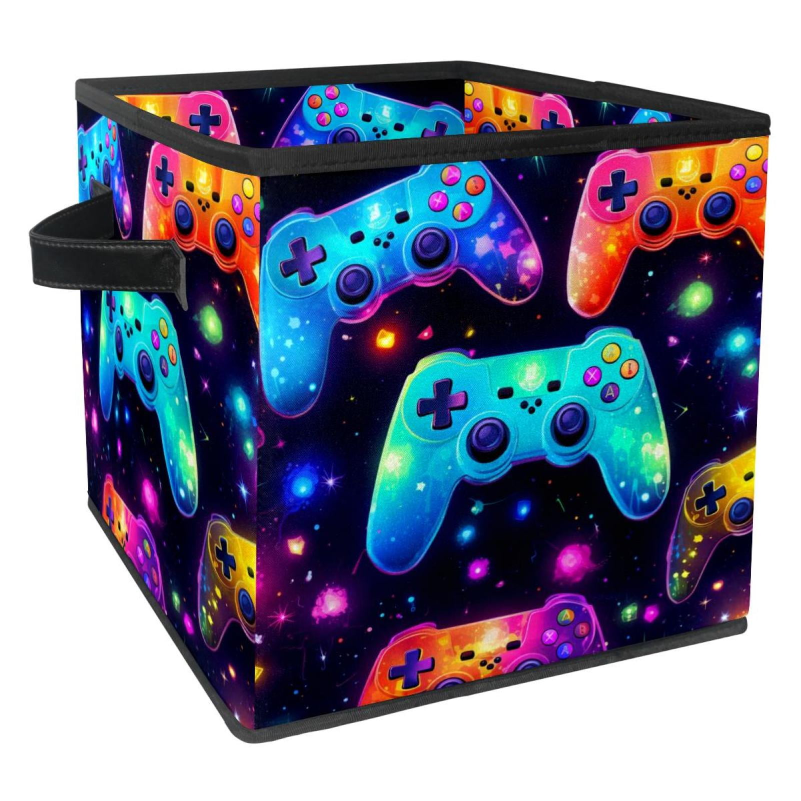 Game Controller Foldable Toy Box with Handle, 10.8"x10.5"x10.6", Large ...