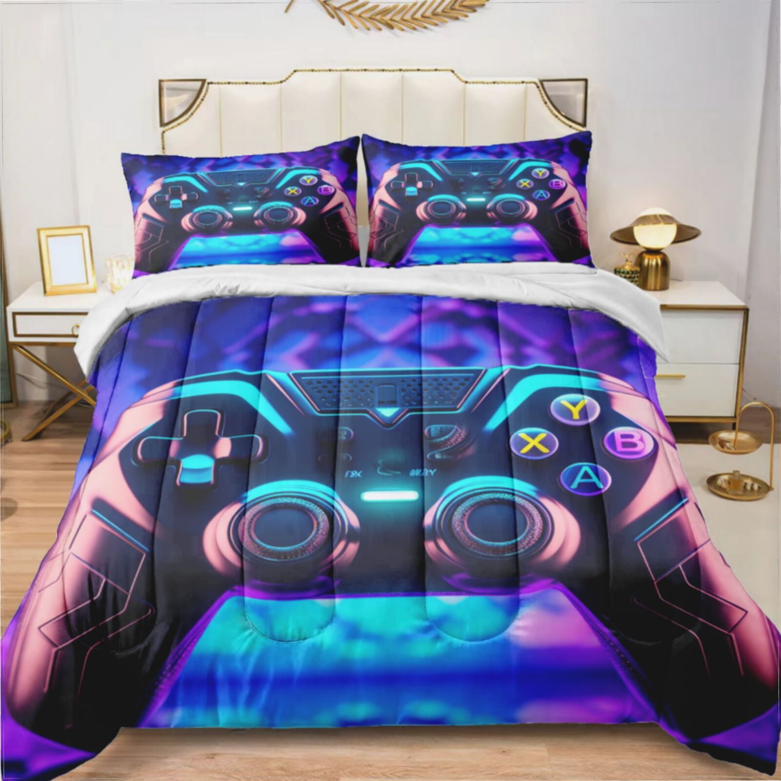 Game Controller, Futuristic Style Background, Neon Color Scheme (6 ...