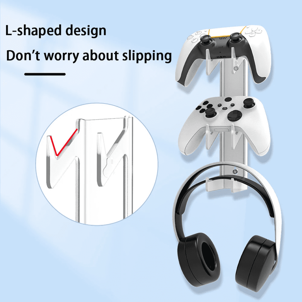 Game Controller Holder Headset Stand Universal Dual Controller Holder ...