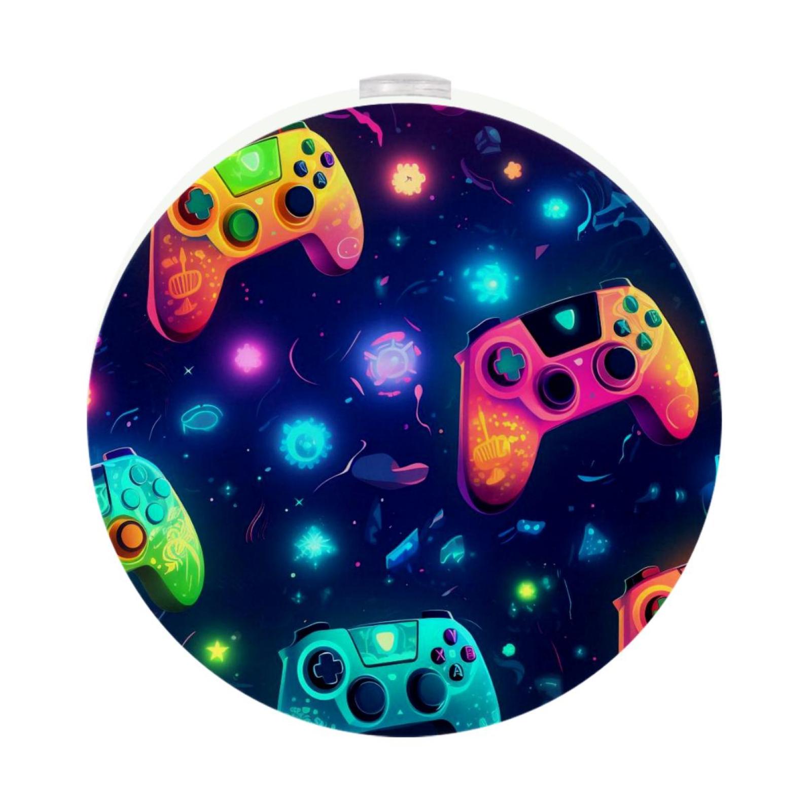 Game Controller LED Round Night Light-2PCS, Dimmable Small Portable ...
