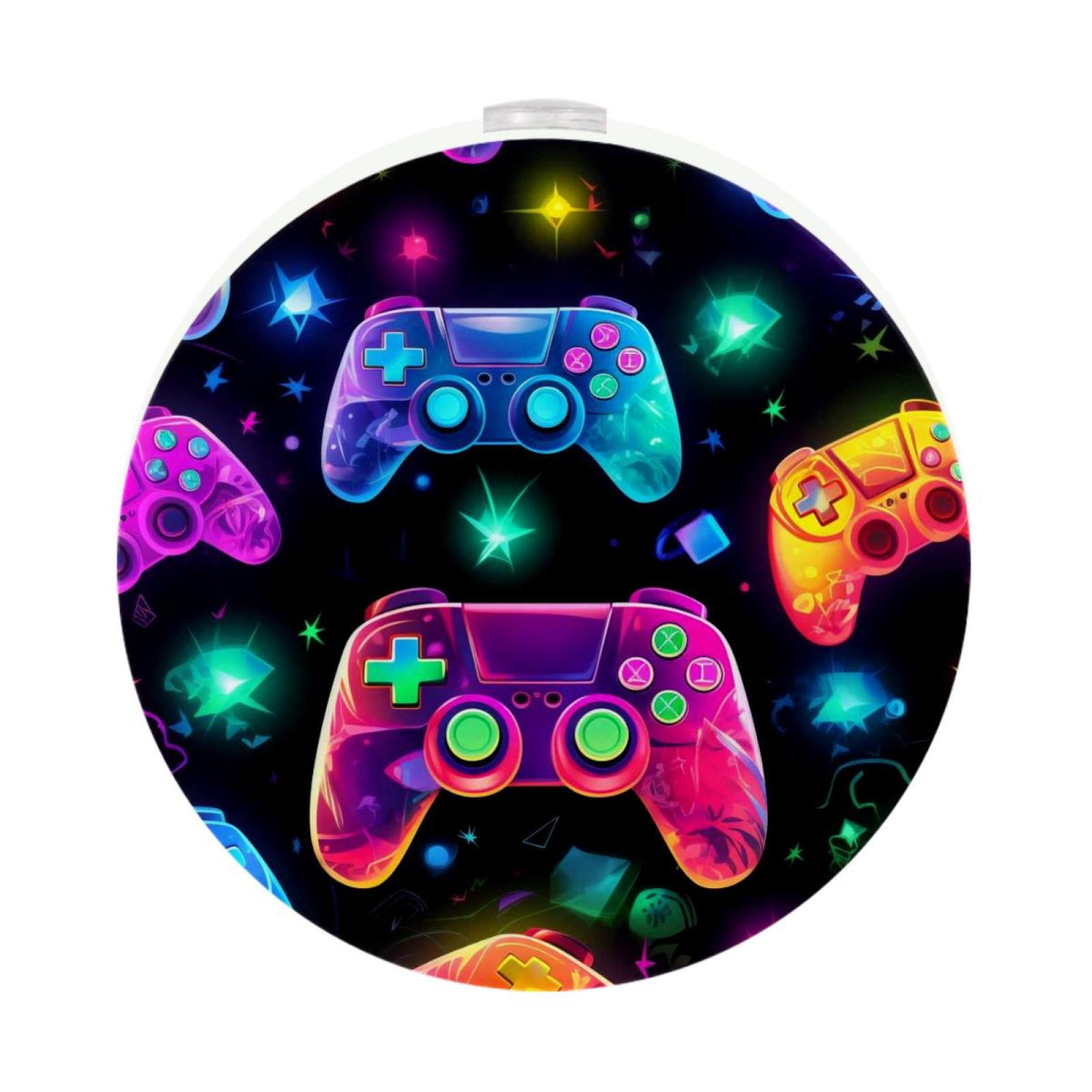 Game Controller LED Round Night Light-2PCS, Plug-in Dusk to Dawn Sensor ...