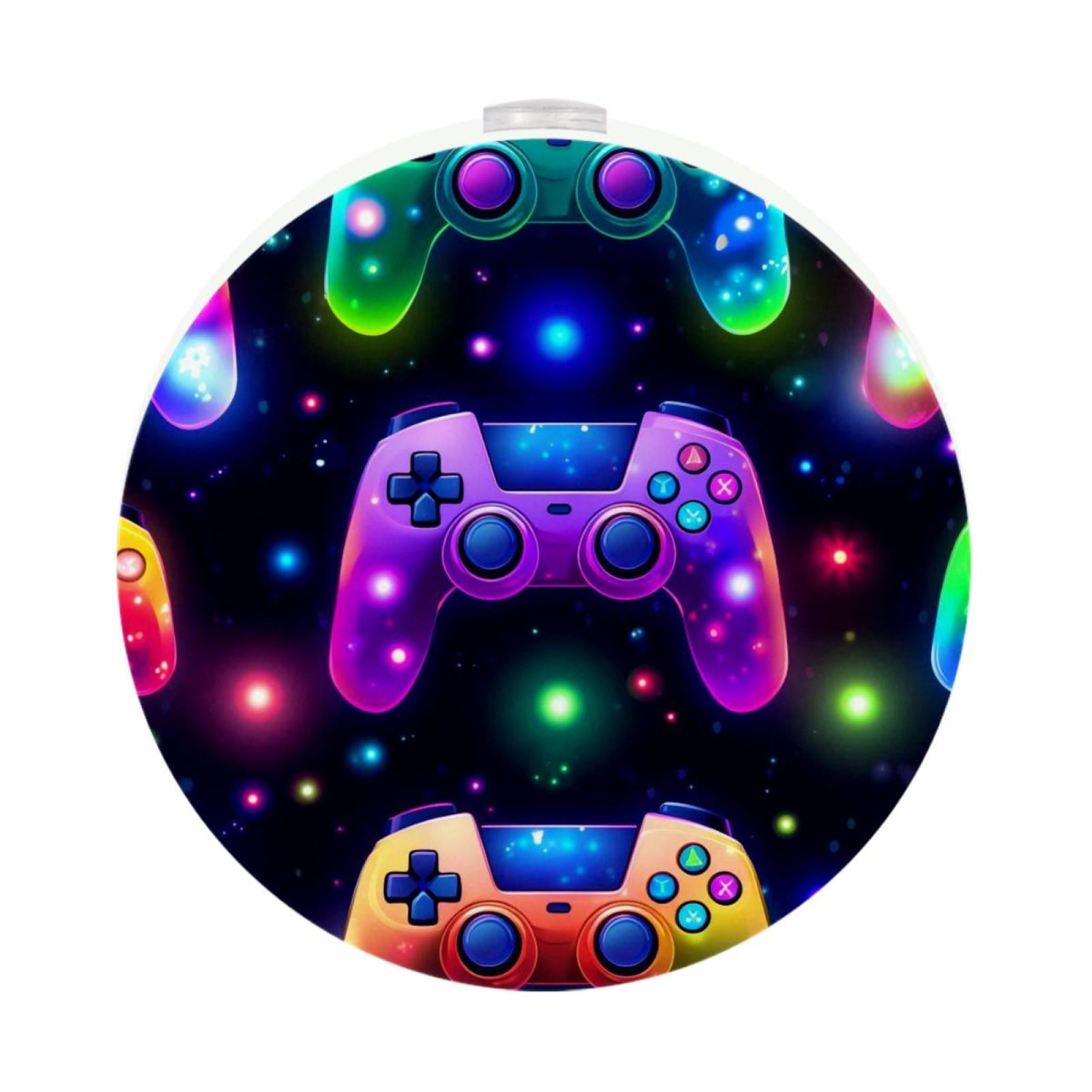 Game Controller LED Round Night Light-2PCS, Plug-in Dusk to Dawn Sensor ...