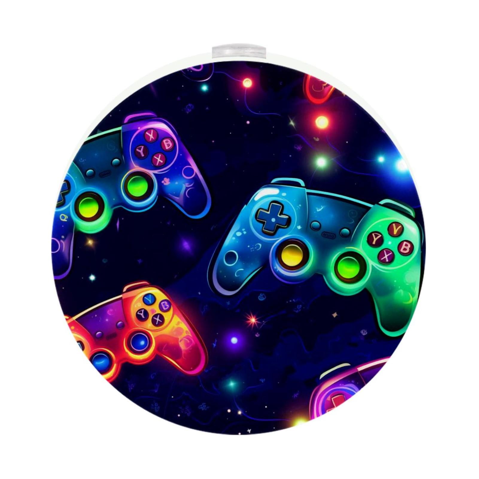 Game Controller LED Round Night Light-2PCS, Plug-in Mini Wall Socket ...