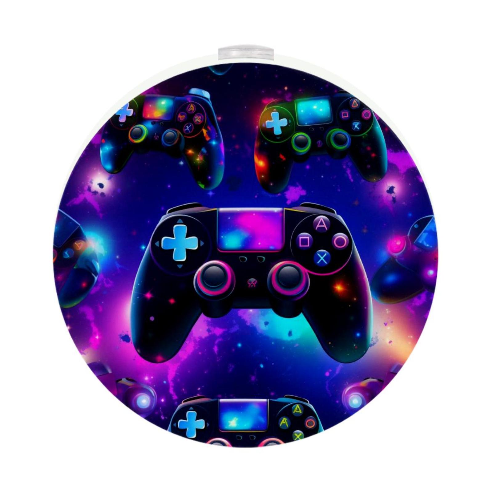 Game Controller LED Round Night Light-2PCS, Plug-in Wall Lamp with Dusk ...