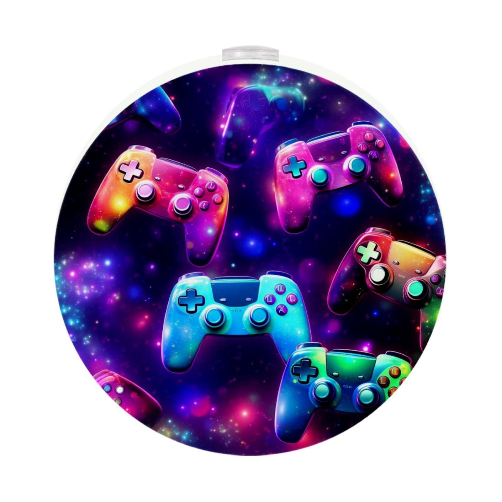 Game Controller LED Round Night Light-2PCS, Plug-in Wall Nightlight ...