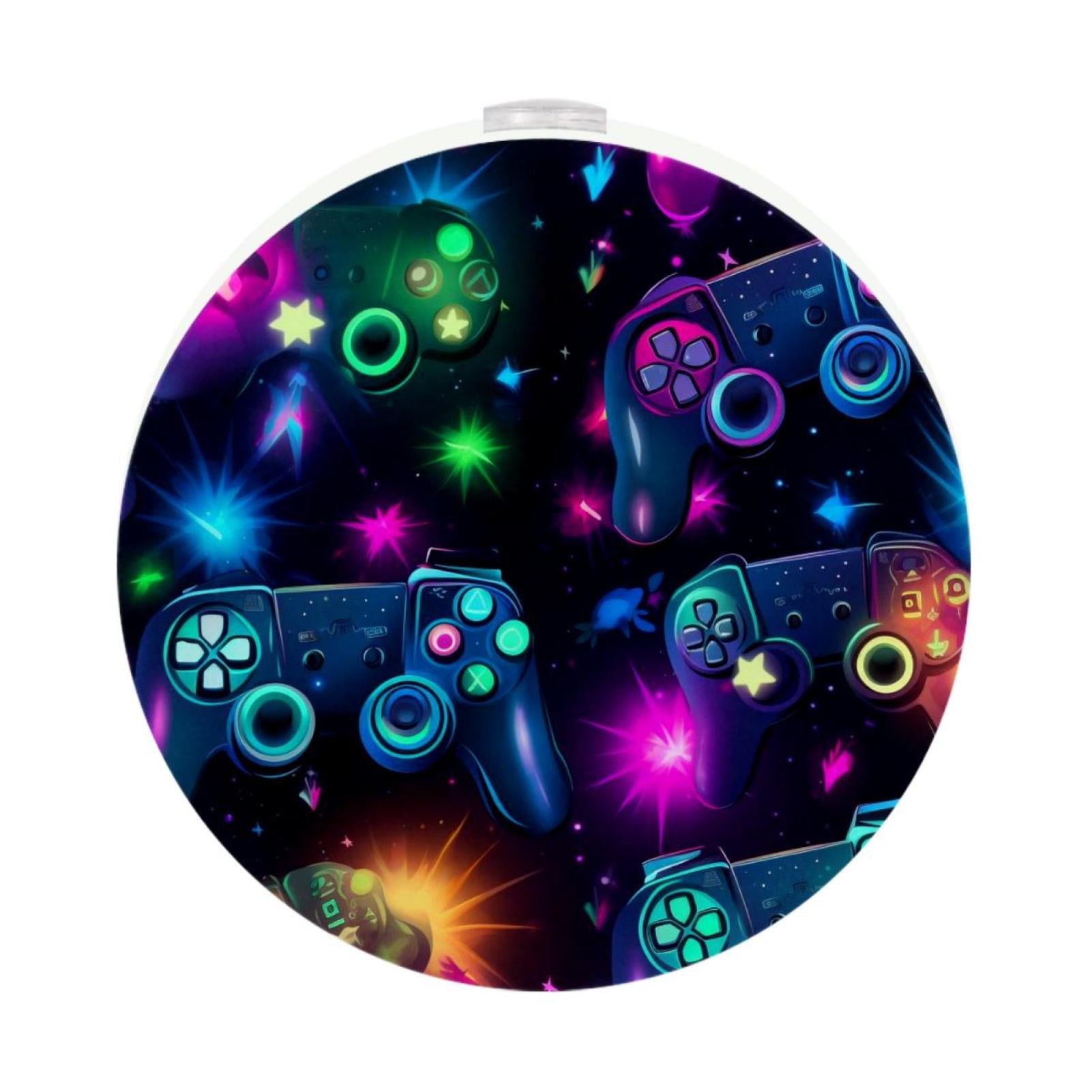 Game Controller LED Round Night Light- Set of 2, Portable Rechargeable ...