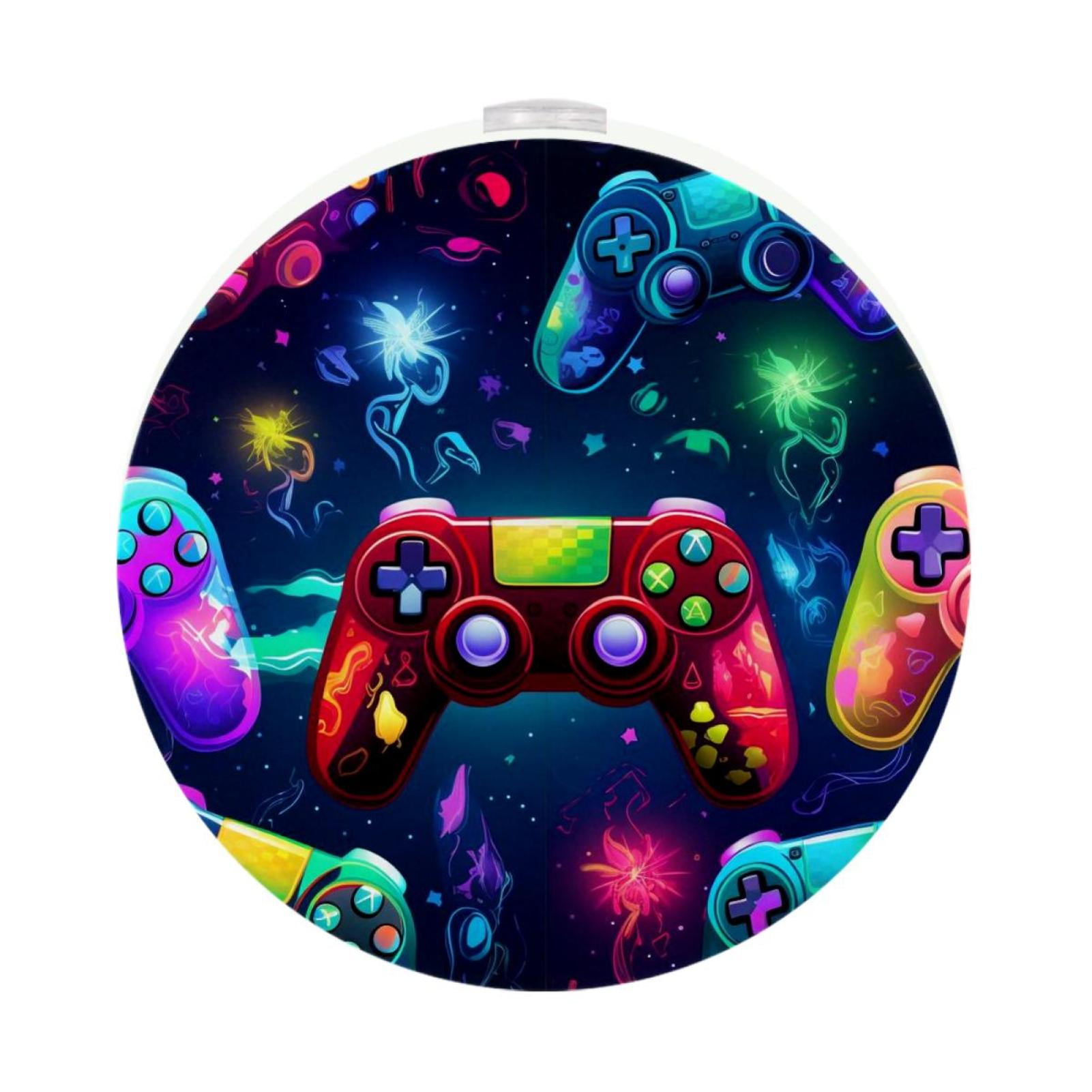 Game Controller LED Round Night Light- Set of 2, Portable Rechargeable ...