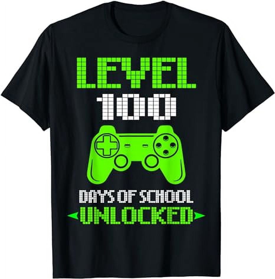 Game Controller Level 100 Days of School Unlocked Boys kids T-Shirt ...