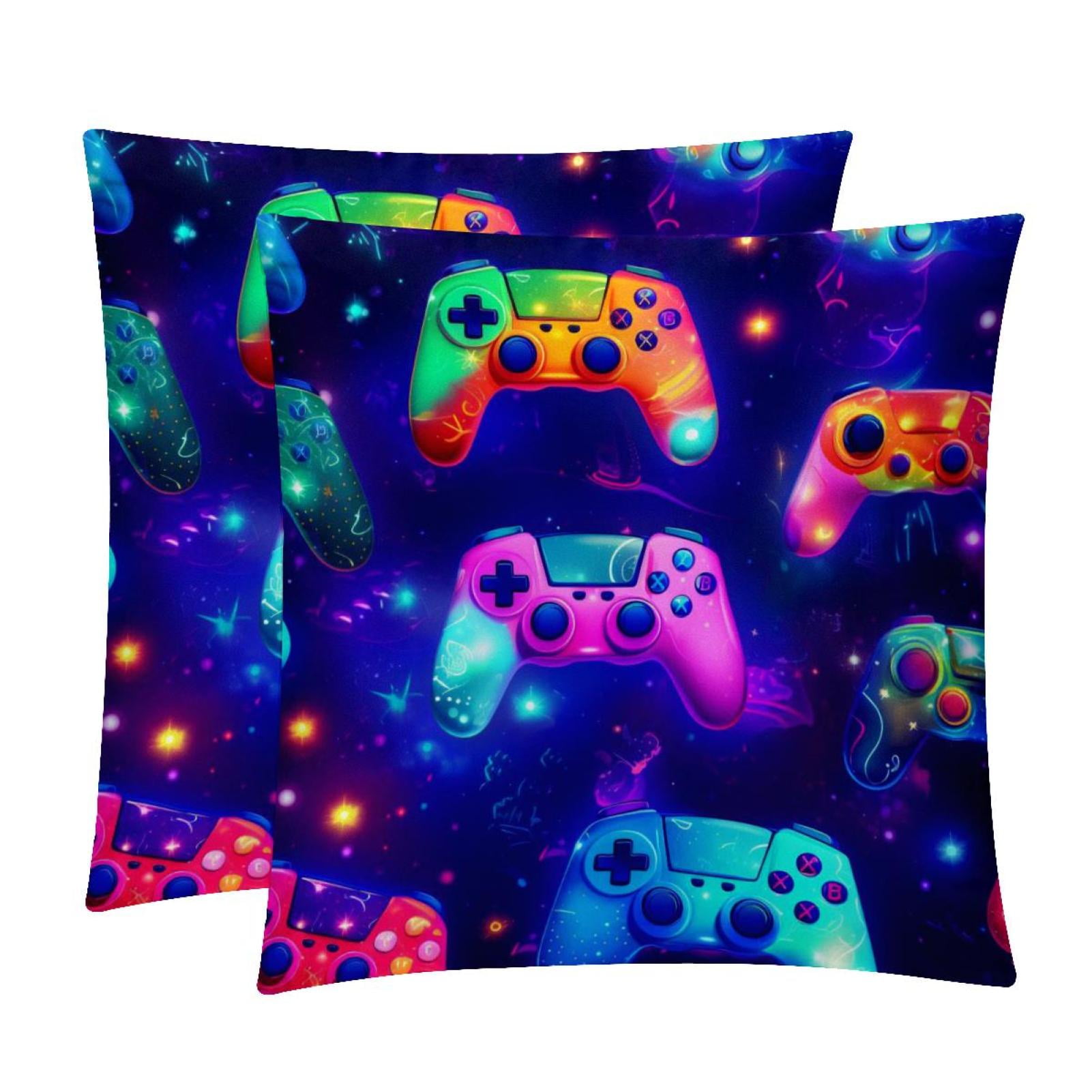 Game Controller Luxurious Velvet Decorative Throw Pillow Covers - Set ...