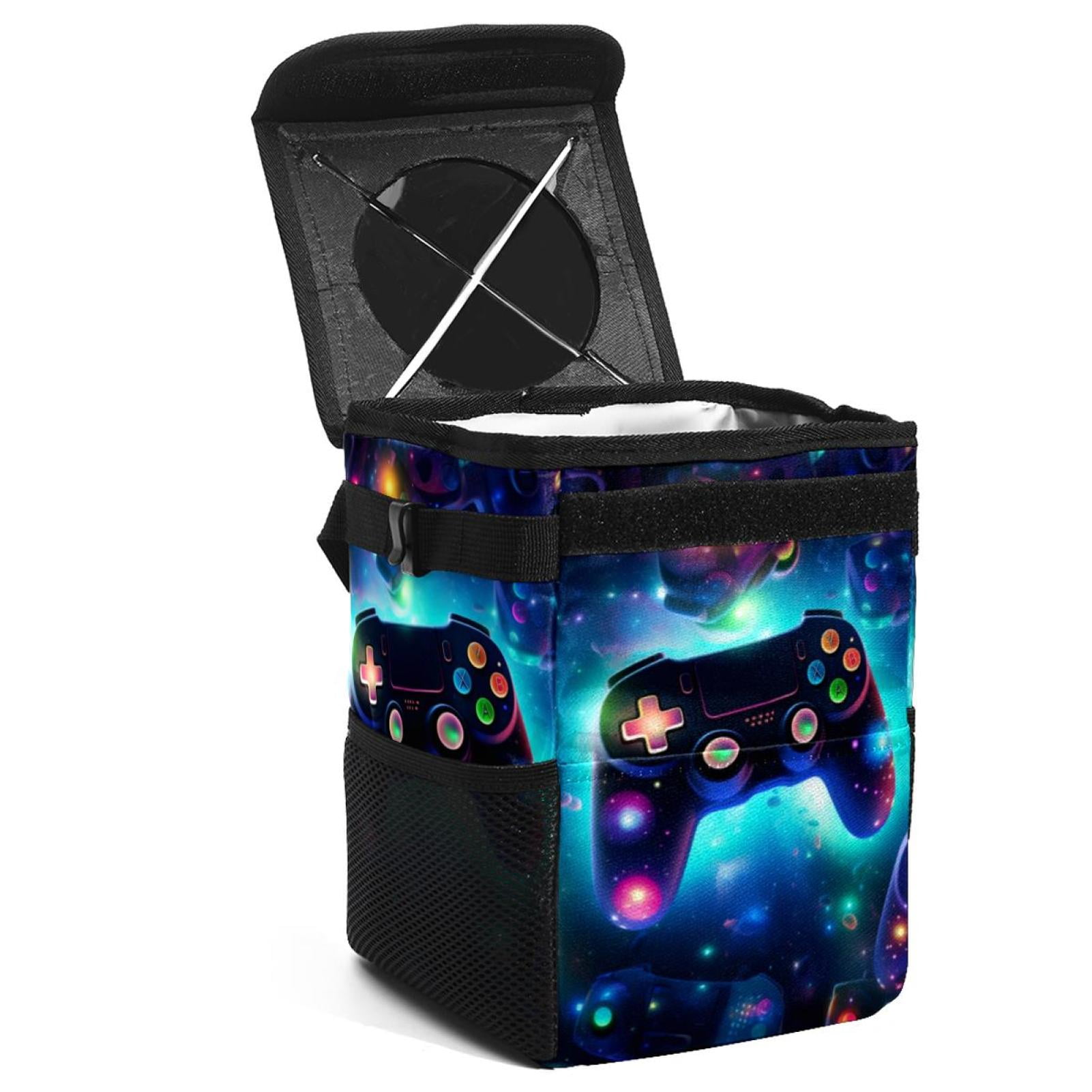 Game Controller Mini Car Trash Can with Foldable Lid, Leak-proof Design ...