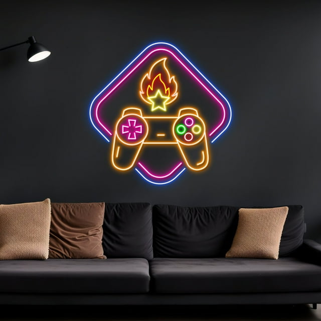 Game Controller Neon Sign, Game room Led Sign, Game Led Sign, Custom ...