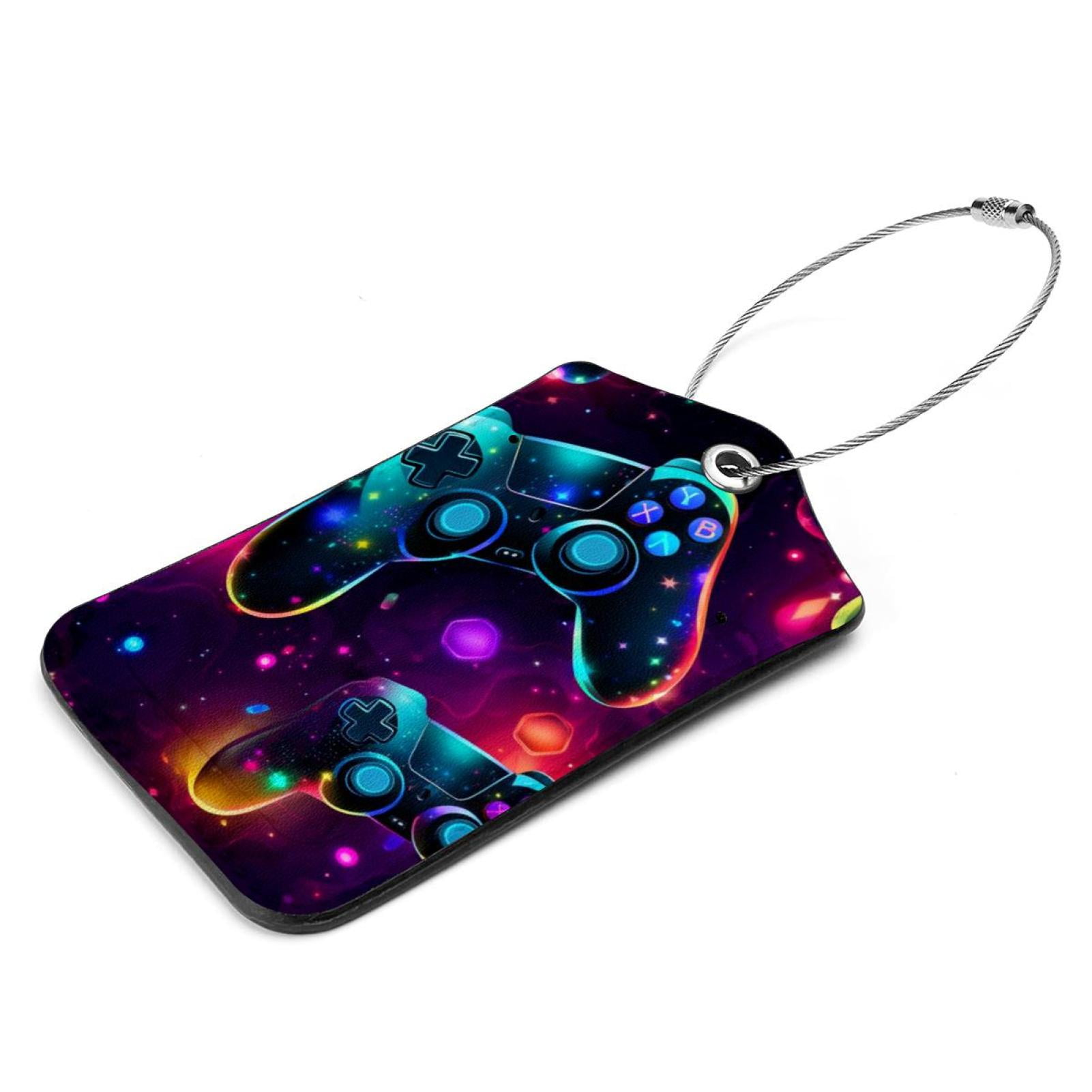 Game Controller Pattern 2 PCS Luggage Tags Suitcases PU Leather Travel ...