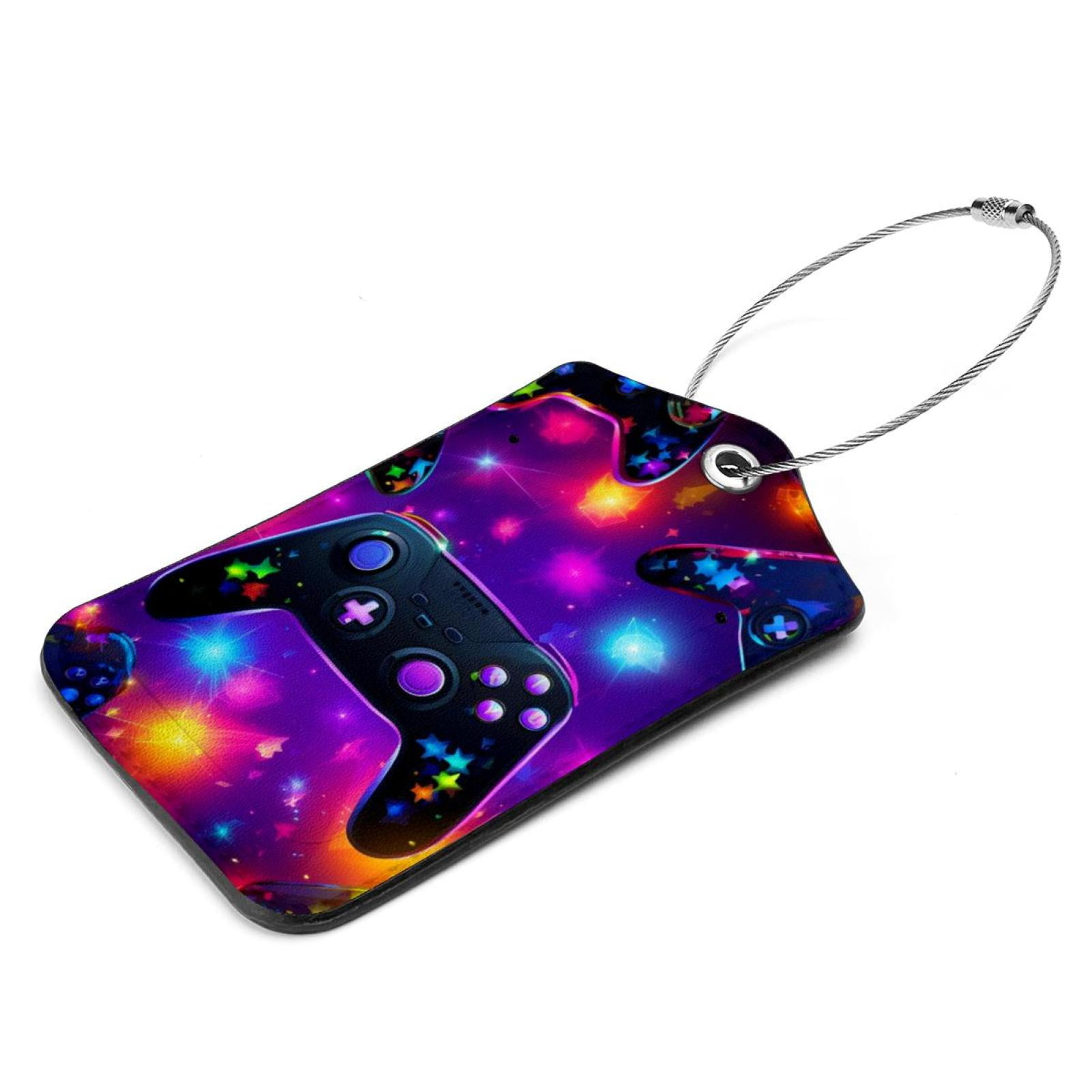 Game Controller Pattern 2 PCS Luggage Tags Suitcases PU Leather Travel ...