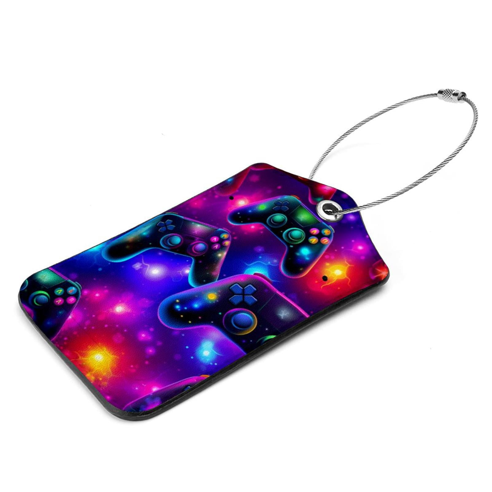 Game Controller Pattern 2 PCS Luggage Tags Suitcases PU Leather Travel ...