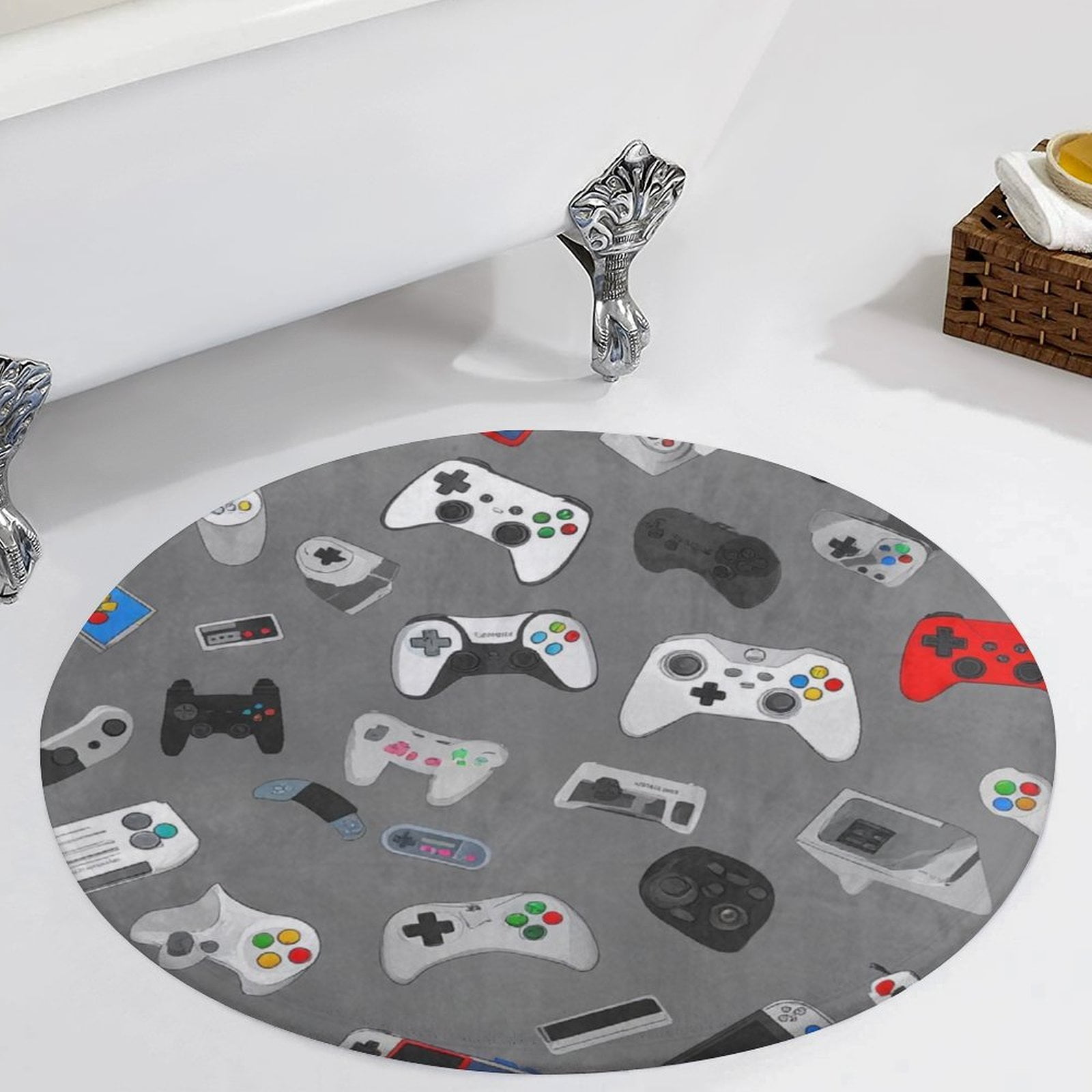 Game Controller Pattern-2 Round Area Carpets Living Room Room Chair ...