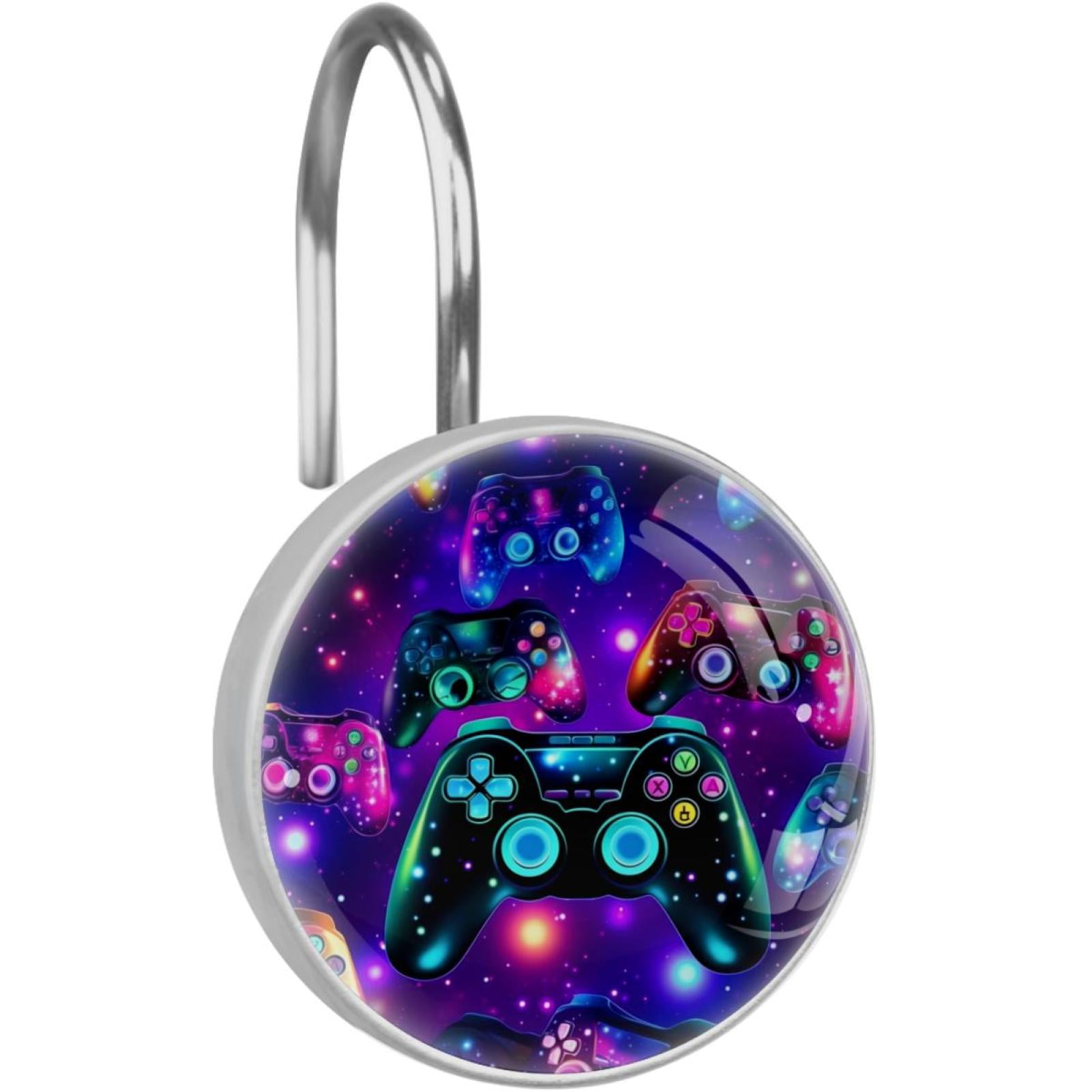 Game Controller Pattern 2PCS Unique Hooks Resin Glass Stainless Steel ...
