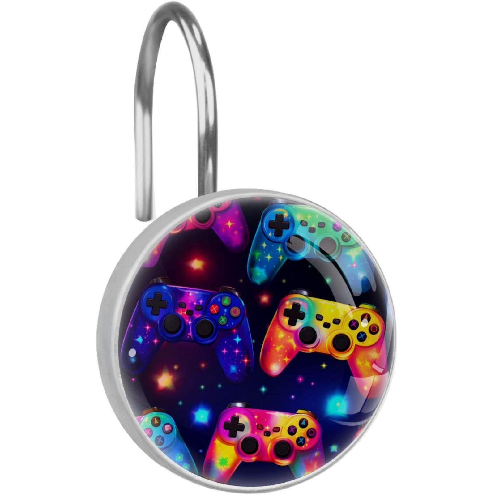 Game Controller Pattern 2PCS Unique Hooks Resin Glass Stainless Steel ...