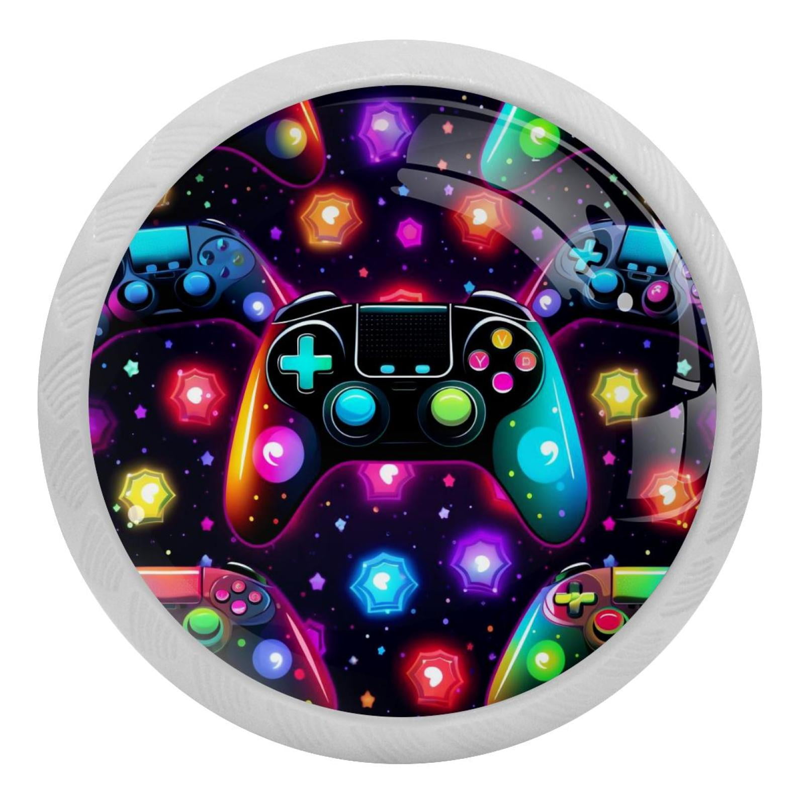 Game Controller Pattern 4PCS Cabinet Knobs Pulls Fluorescent Drawer ...
