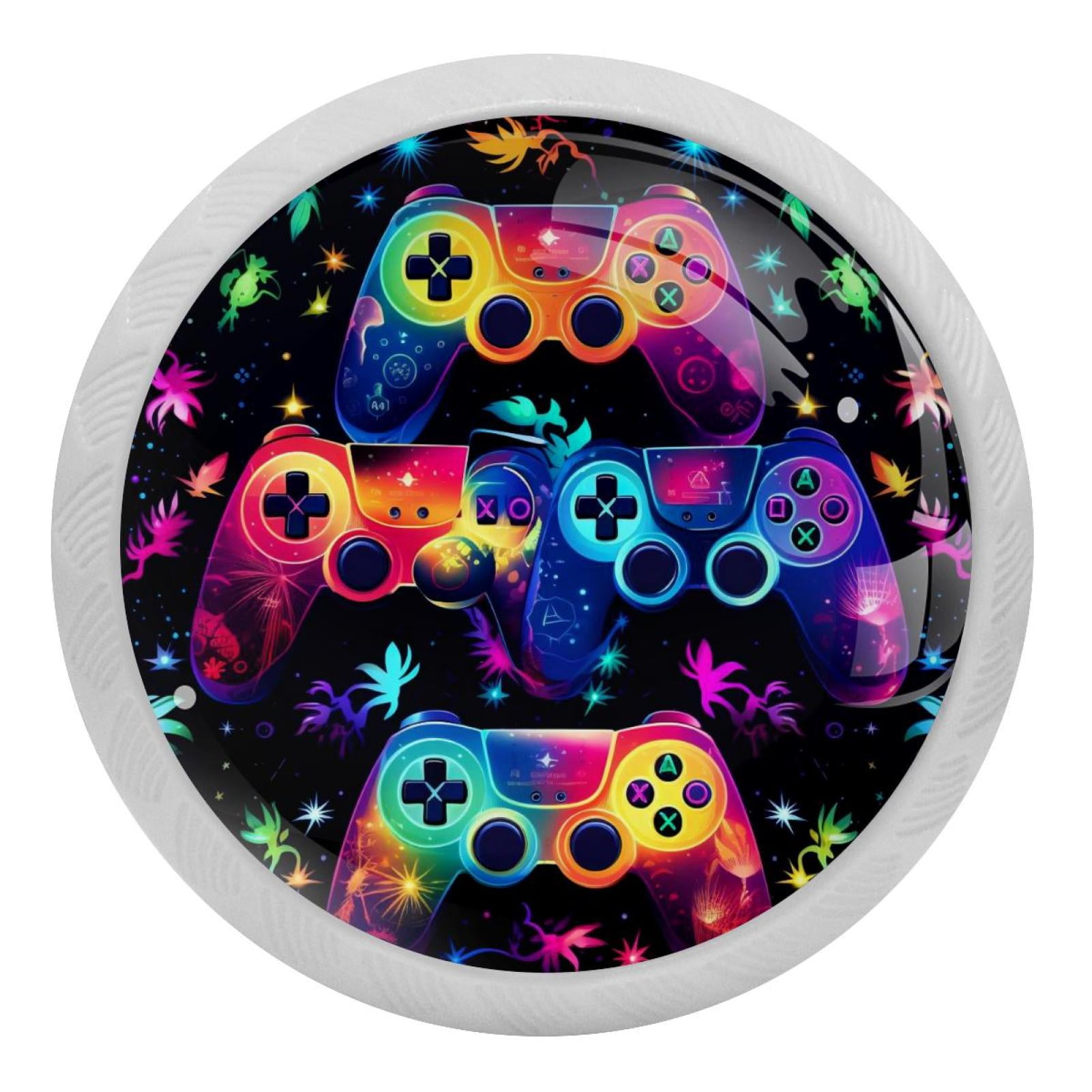 Game Controller Pattern 4PCS Cabinet Knobs Pulls Fluorescent Drawer ...