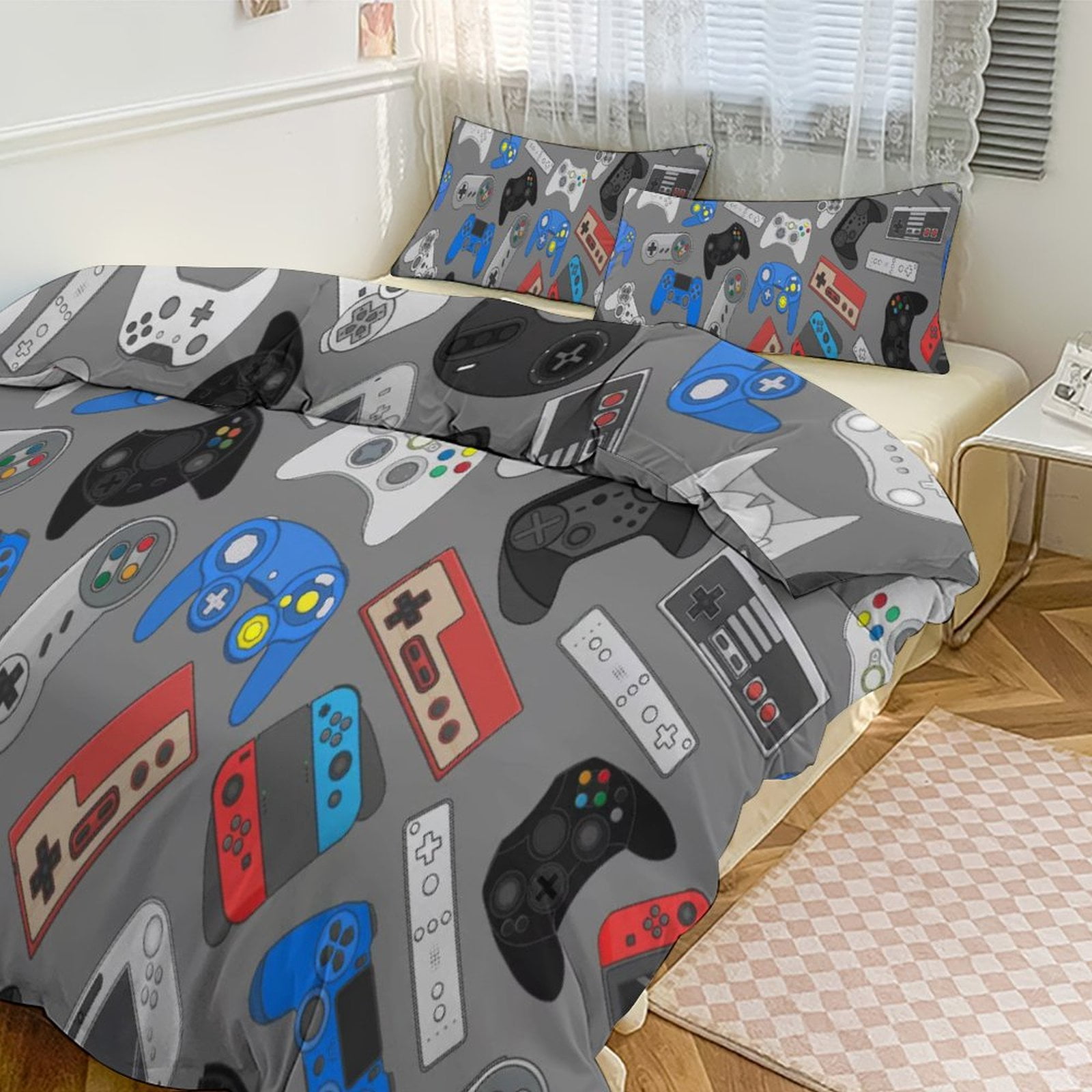 Game Controller Pattern 90"x90" 3 Pcs Soft Bedding Set Includes 1 Duvet ...