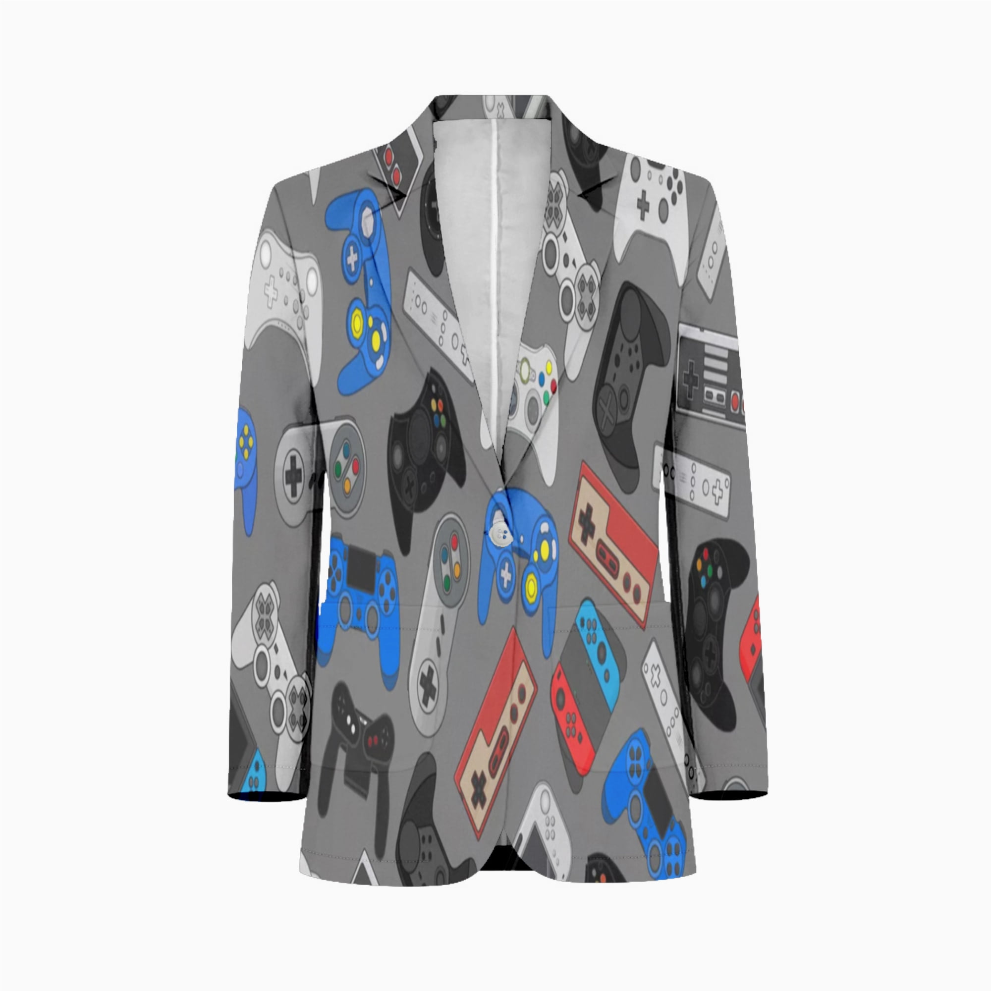 Game Controller Pattern Mens Suits Shawl Collar Slim Fit Suit Mens ...