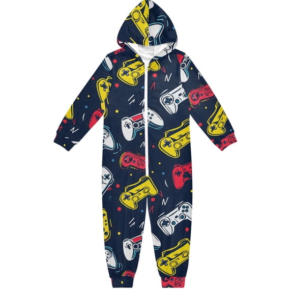Abstract Leaves Pattern Design One Piece Pajamas Soft Jumpsuit Cozy ...