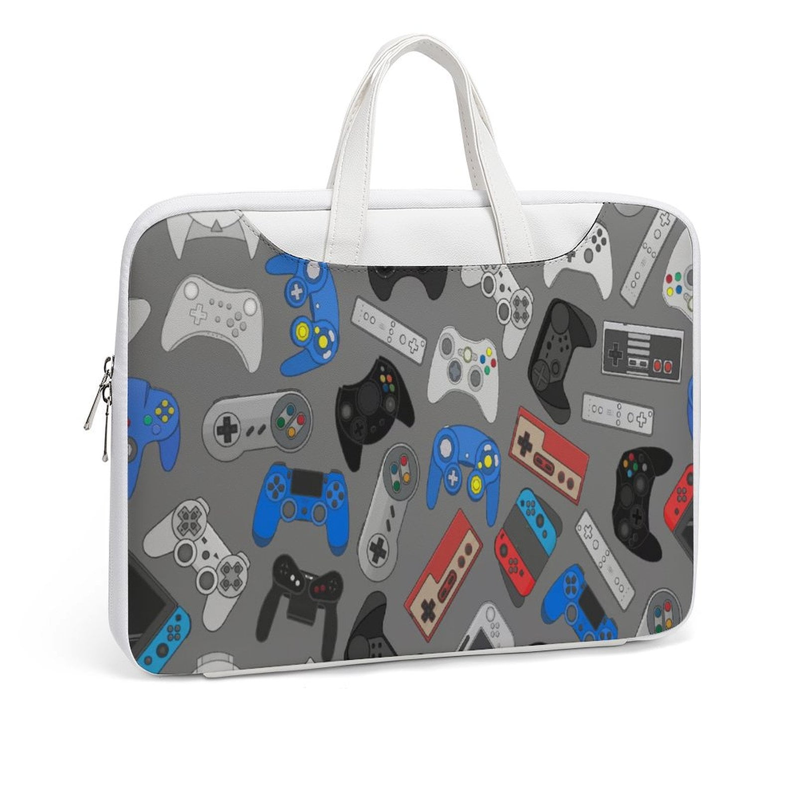 Game Controller Pattern PU Leather Laptop Bag Women Man Office Notebook ...