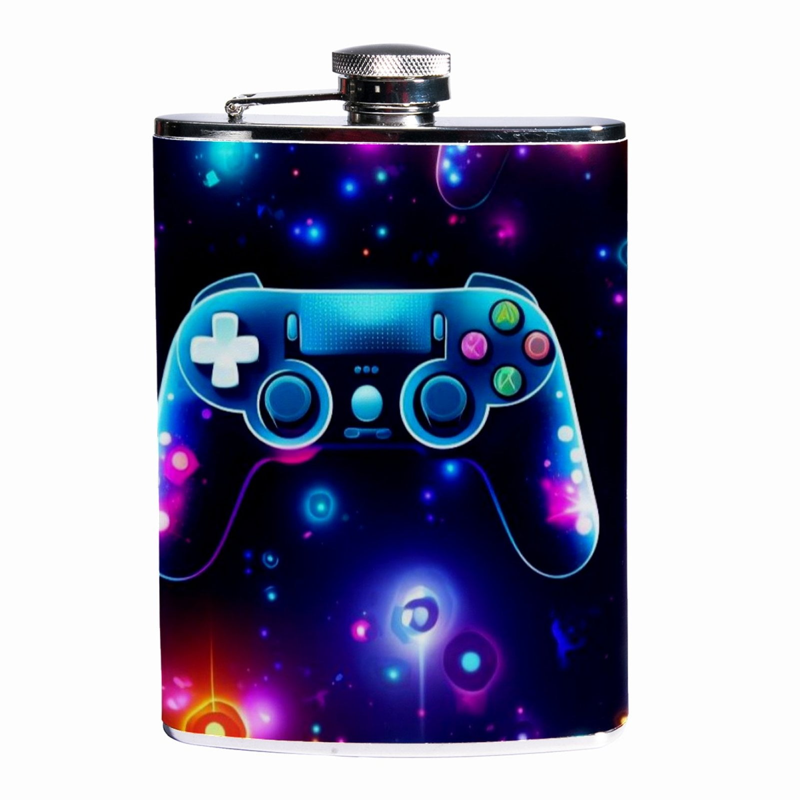 Game Controller Premium Stainless Steel Hip Flask with Microfiber ...