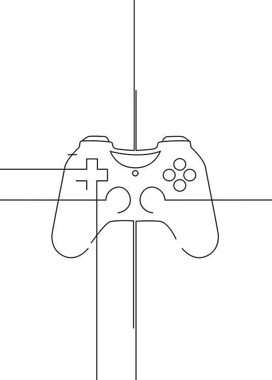 Game Controller Print Wall Art, Modern Wall Decor For Living Room ...