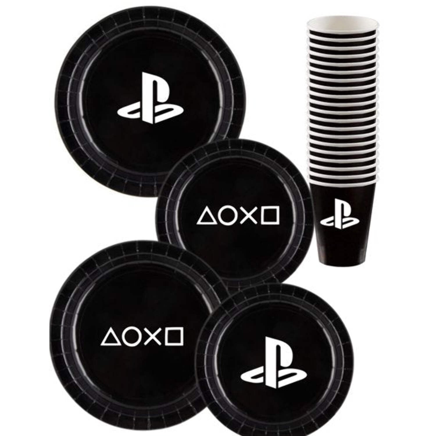 Game Controller Remote Plates Classic Disposable Party Plates and Cups ...