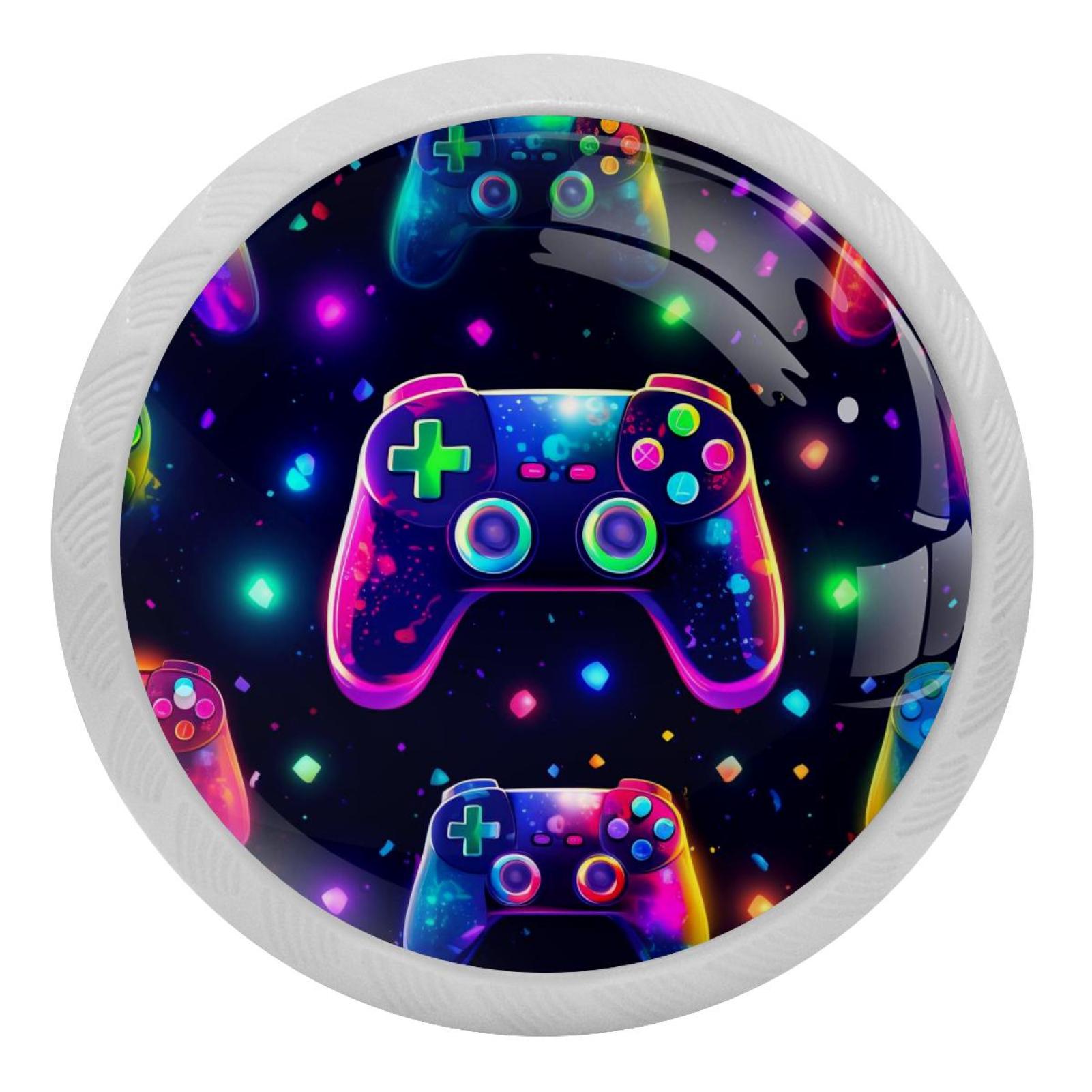 Game Controller Round Glow-in-the-Dark Cabinet Knobs: Fluorescent ...