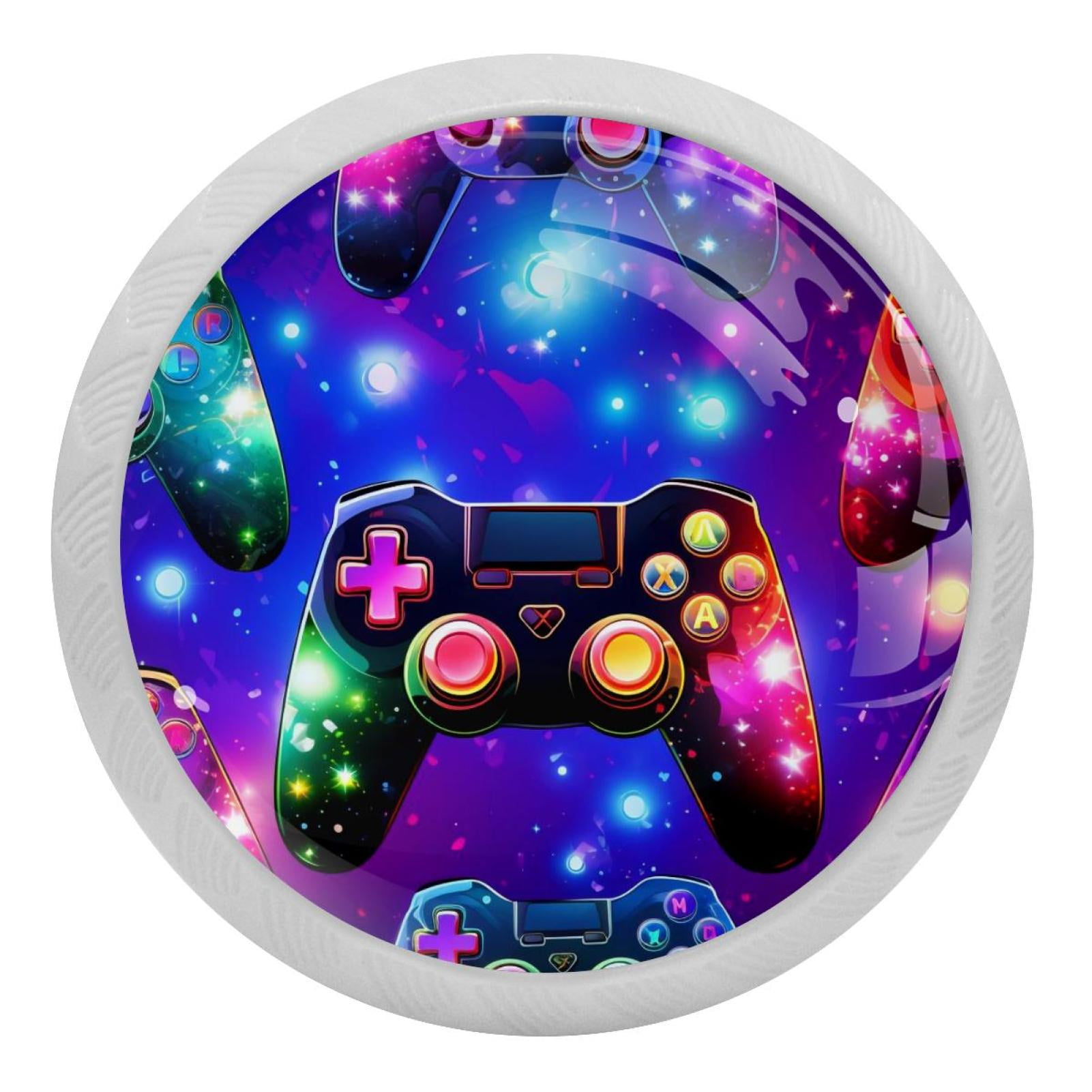 Game Controller Round Glow-in-the-Dark Cabinet Knobs with Screws - 4 ...