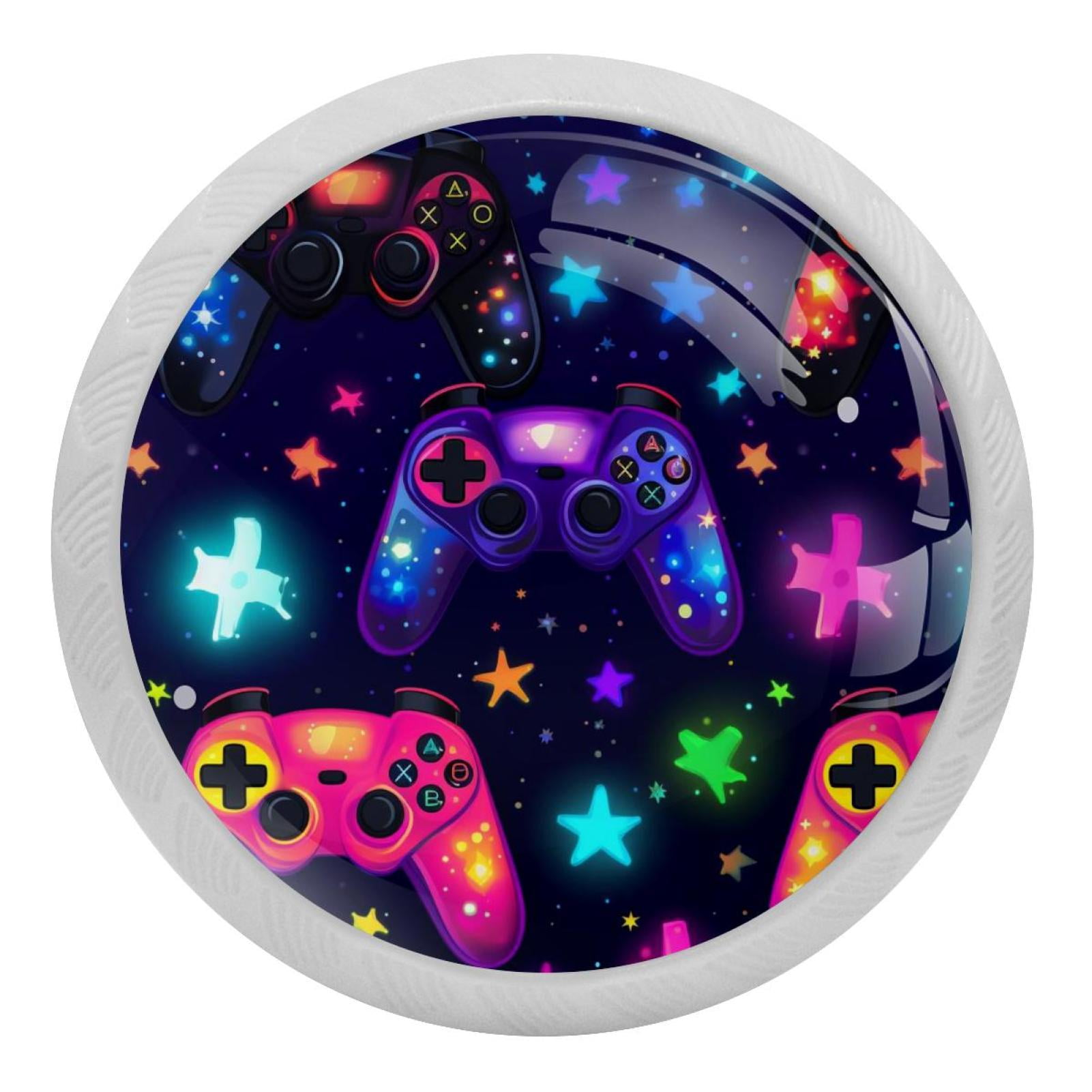 Game Controller Round Glow-in-the-Dark Door Knobs 4-Pack with Screws ...