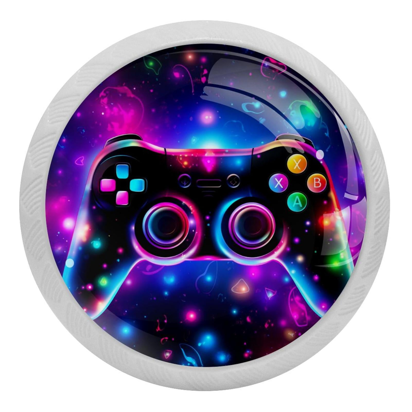 Game Controller Round Glow-in-the-Dark Door Knobs 4-Pack with Screws ...