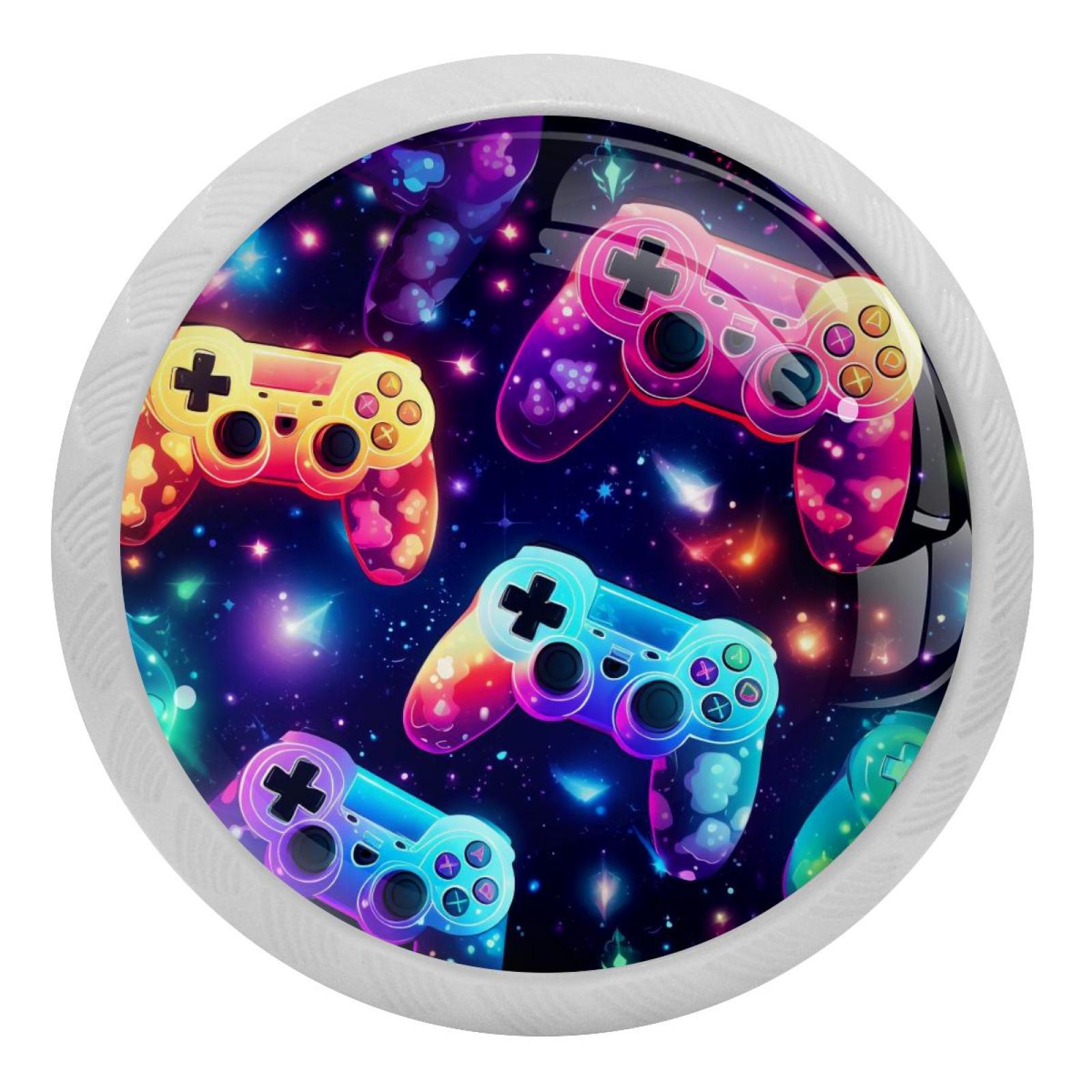 Game Controller Round Glow-in-the-Dark Door Knobs 4-Pack with Screws ...