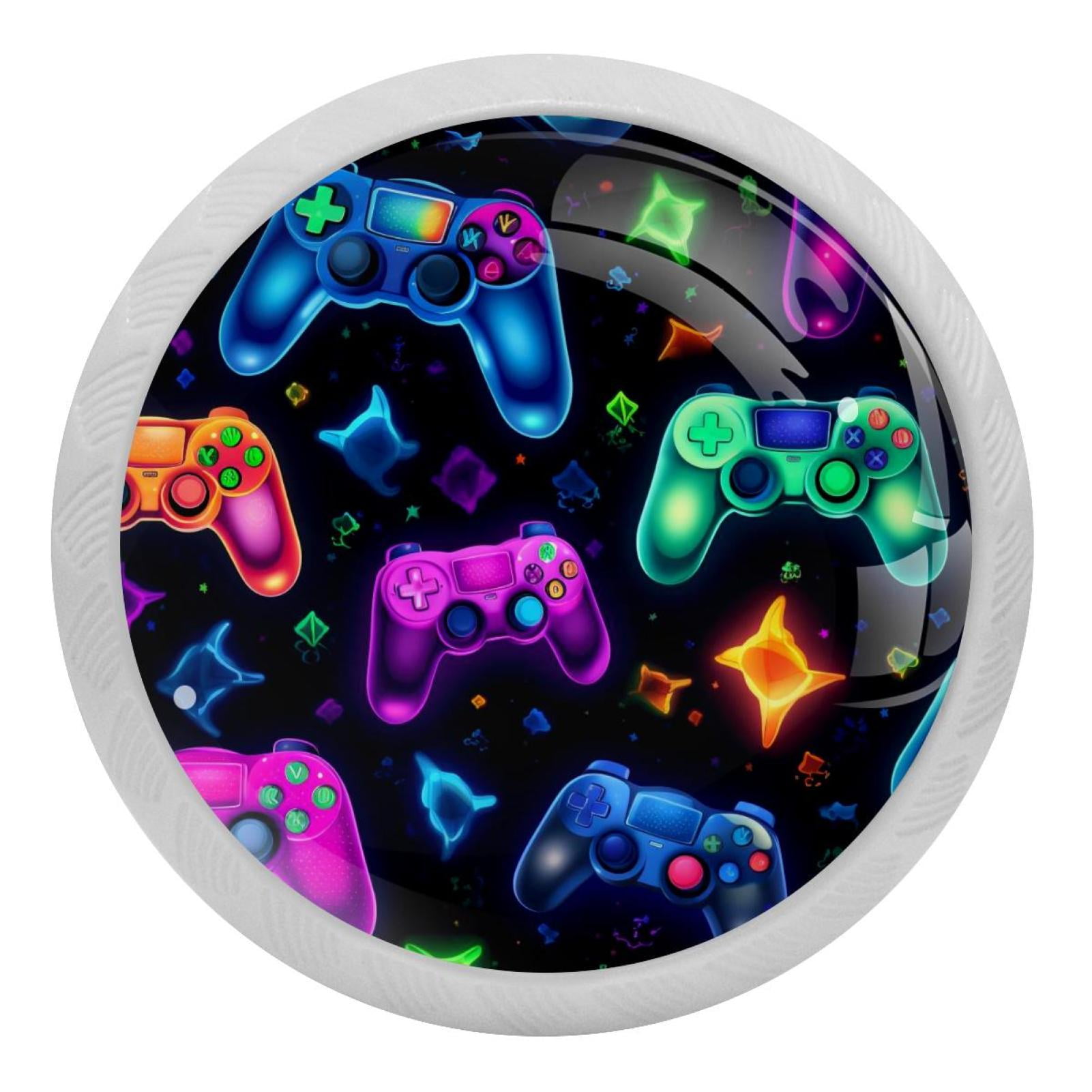 Game Controller Round Glow-in-the-Dark Dresser Knobs: Fluorescent ...